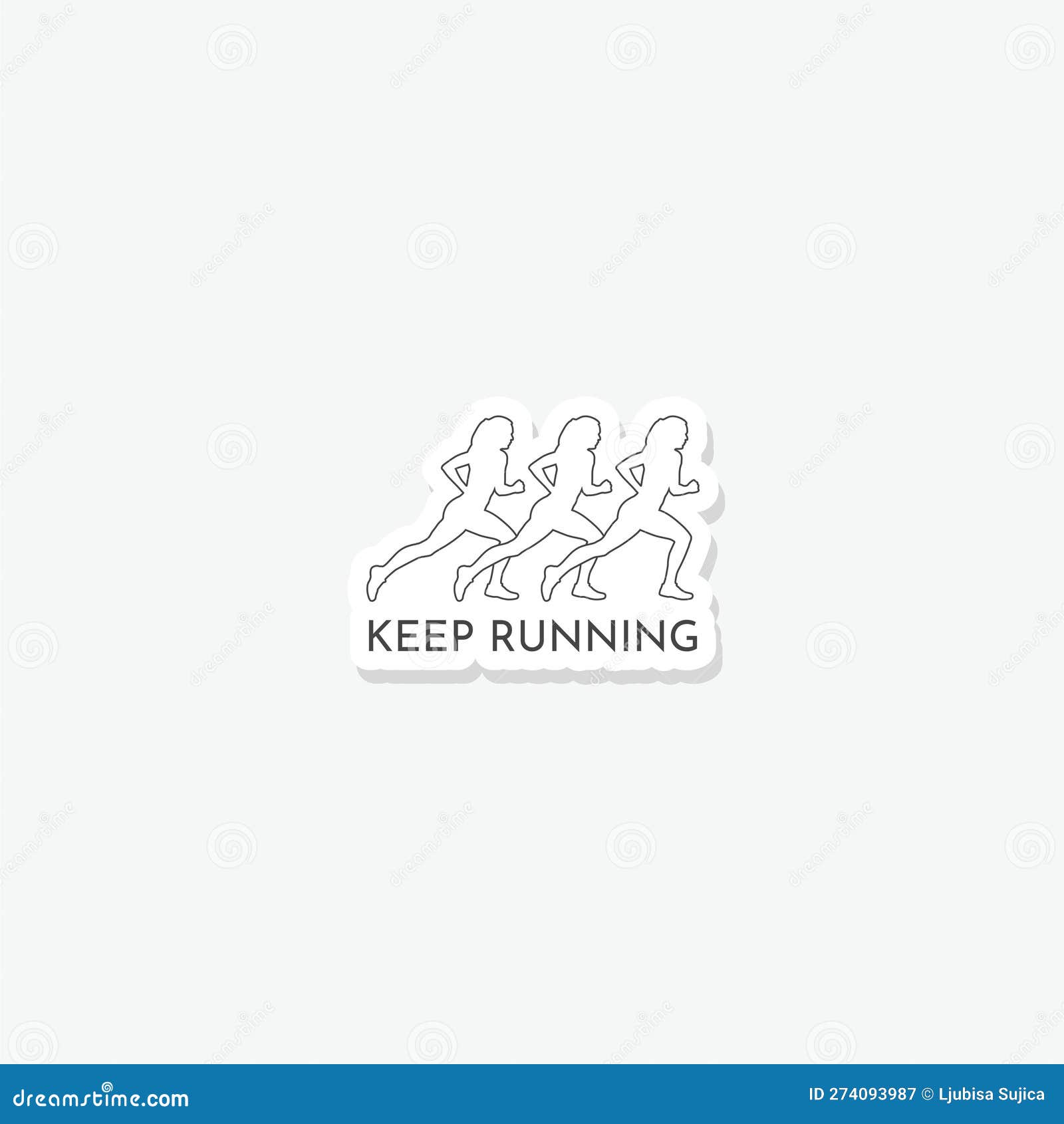 Keep Running Logo Sticker Icon Stock Vector - Illustration of placard ...