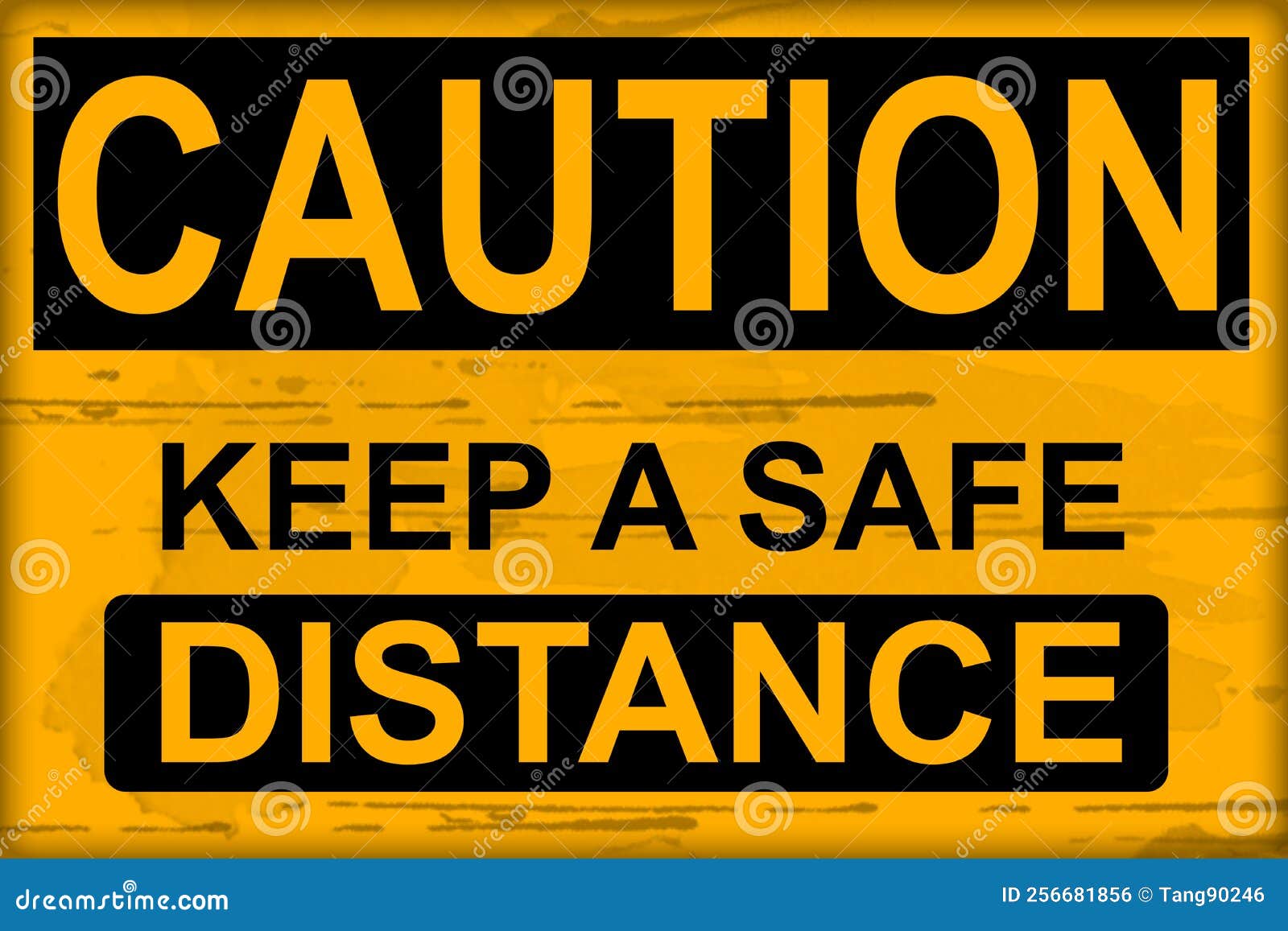 Keep a Safe Distance Caution Sign Stock Illustration - Illustration of ...