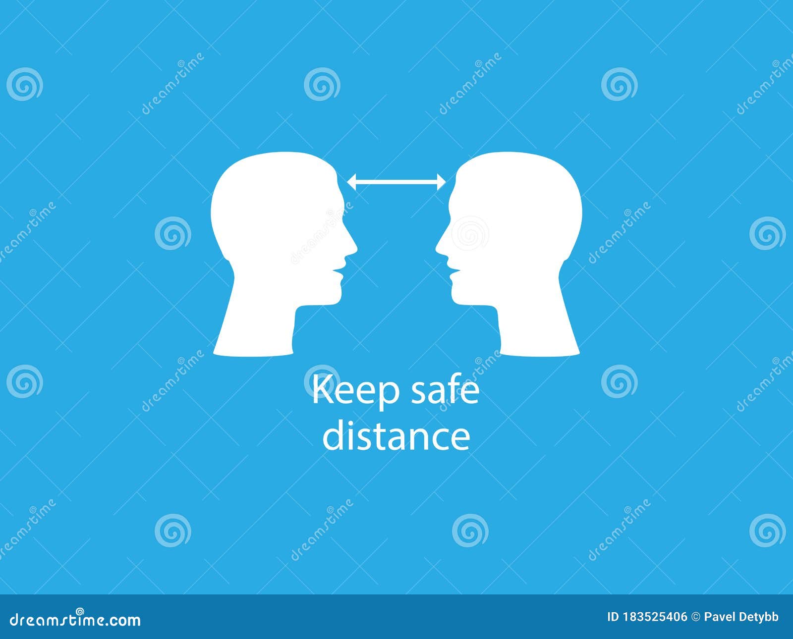 Keep Safe Distance Icon. Vector Illustration, Flat Design Stock ...