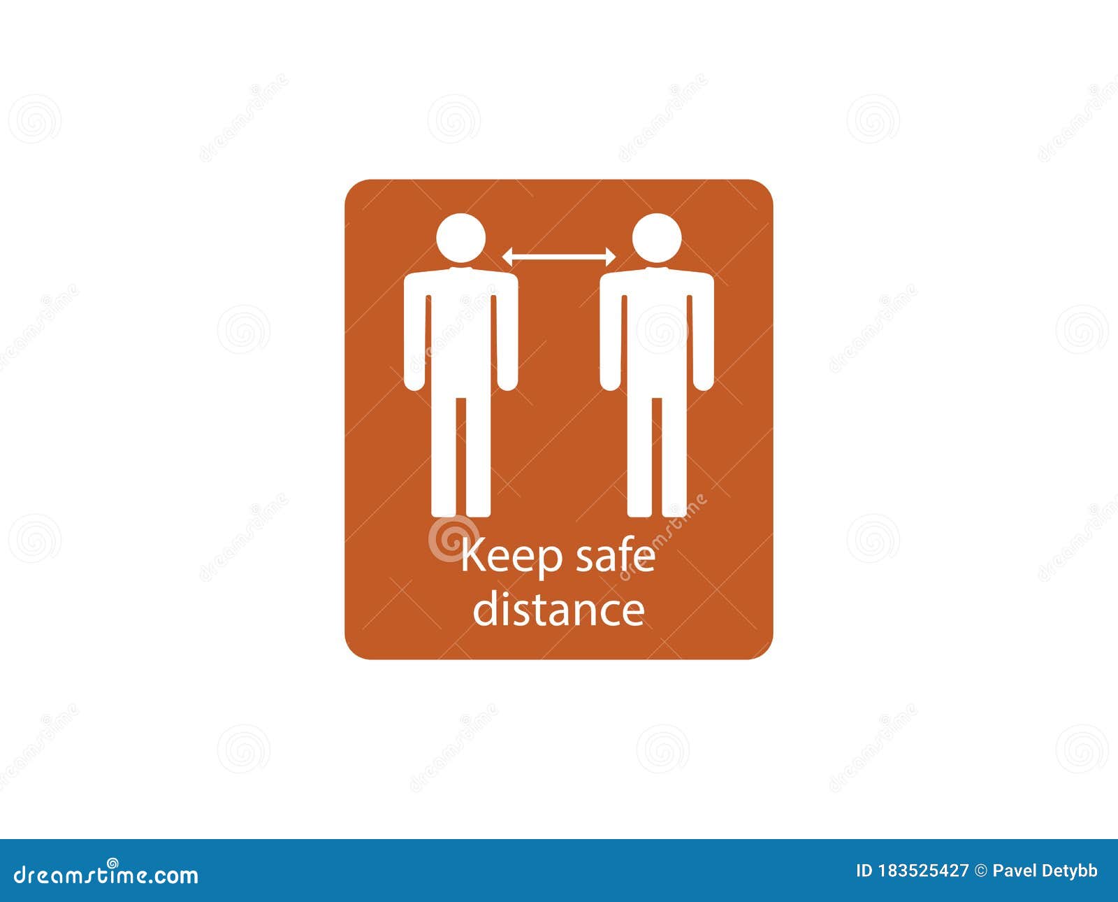 Keep Safe Distance Icon. Vector Illustration, Flat Design Stock ...