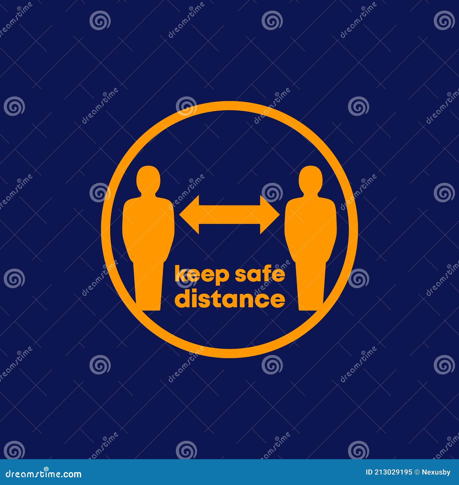 Keep Safe Distance Vector Sign, Icon Stock Vector - Illustration of ...