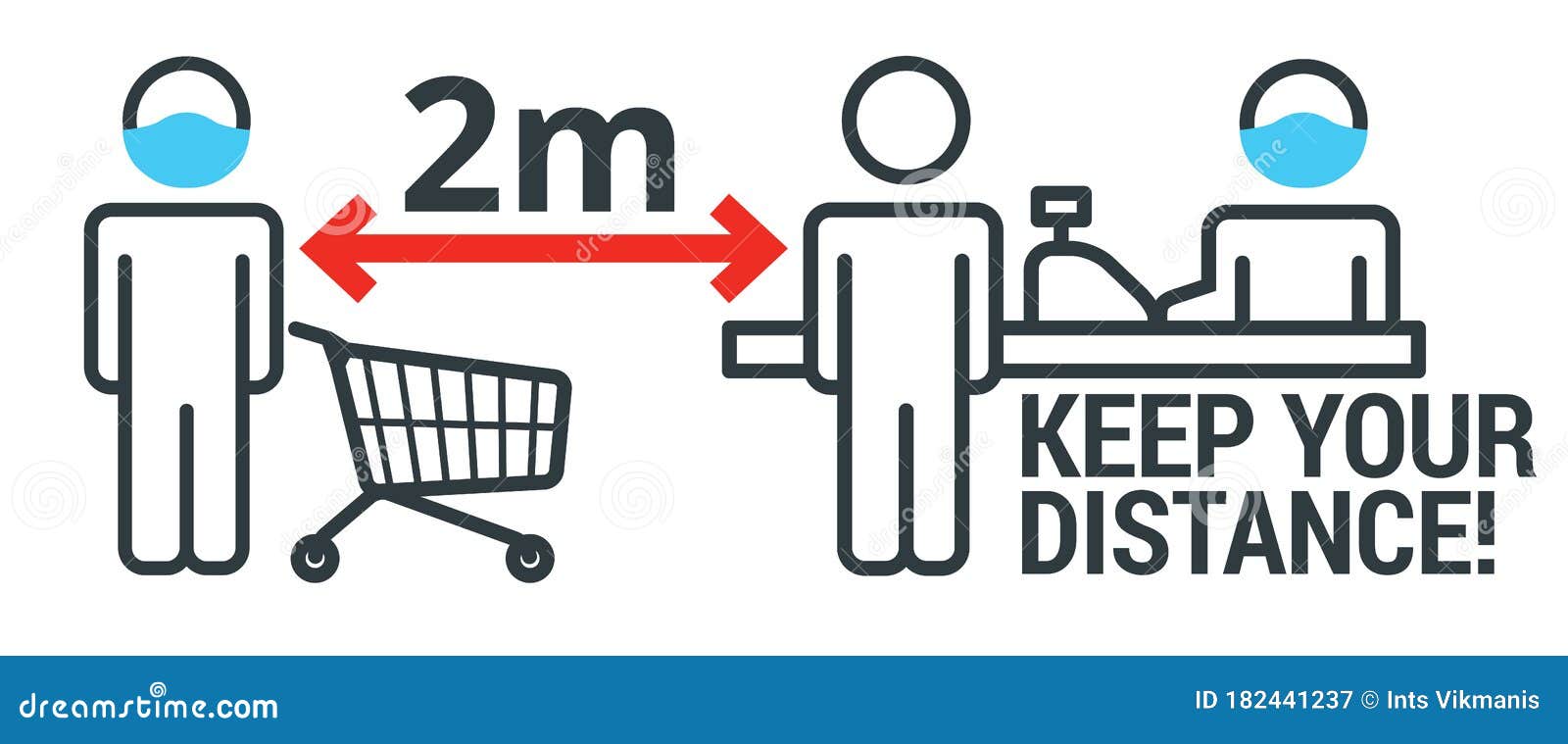 Keep Safe Social Distance Sign Stock Vector - Illustration of pandemic ...