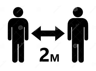 Keep Safe Social Distance Vector Icon Stock Vector - Illustration of ...