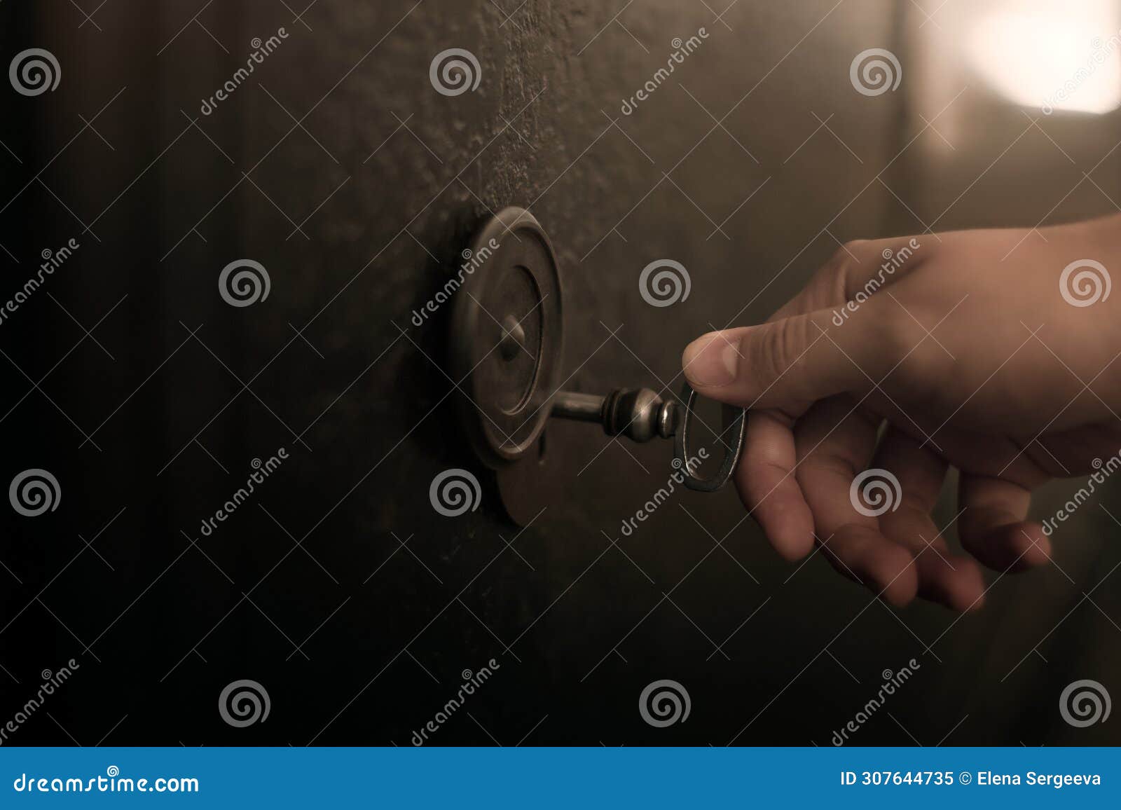 Keep Secret, Hand Opens Armored Door with Key, Gain Access Stock Image ...