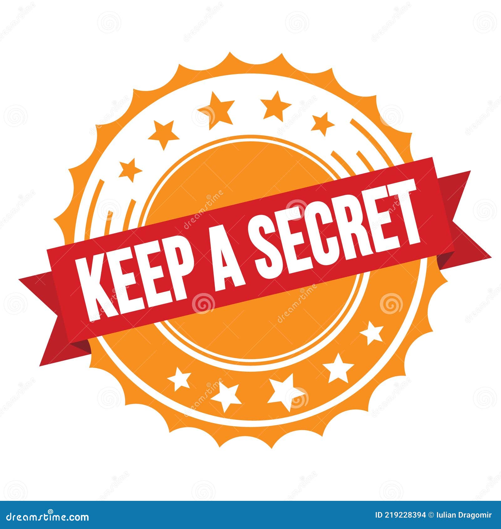 KEEP a SECRET Text on Red Orange Ribbon Stamp Stock Illustration ...