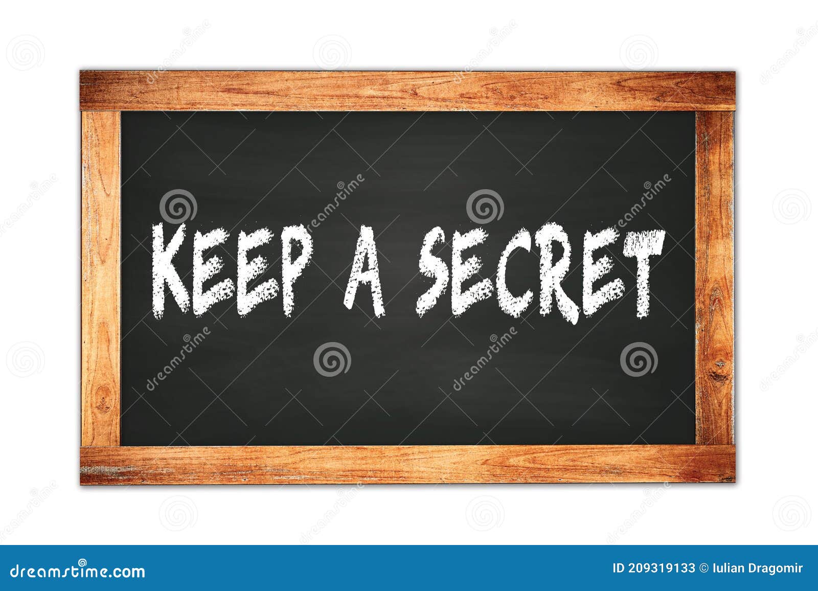 KEEP a SECRET Text Written on Wooden Frame School Blackboard Stock ...