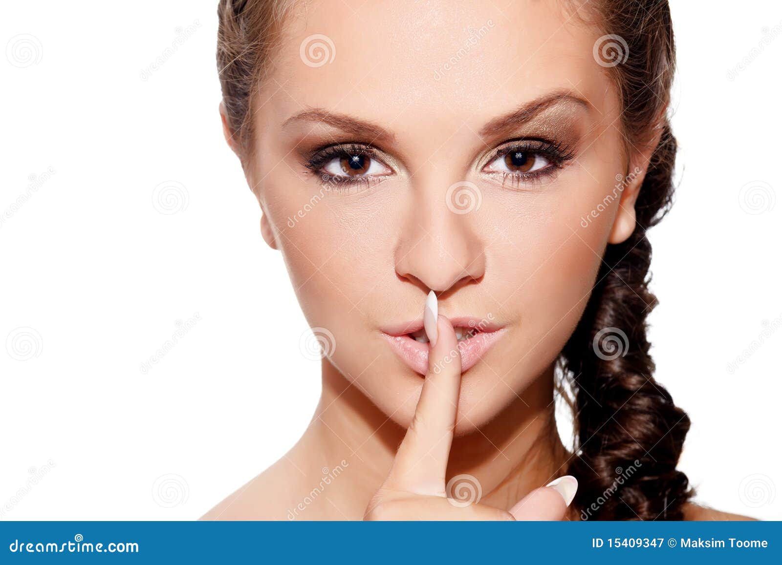 Keep silence stock image. Image of people, female, lips - 15409347
