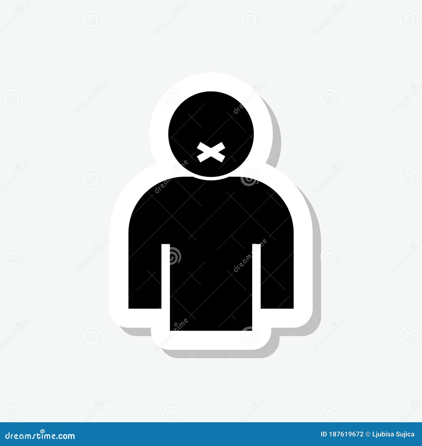 Keep Silence Concept Sticker Isolated on Gray Background Stock Vector ...