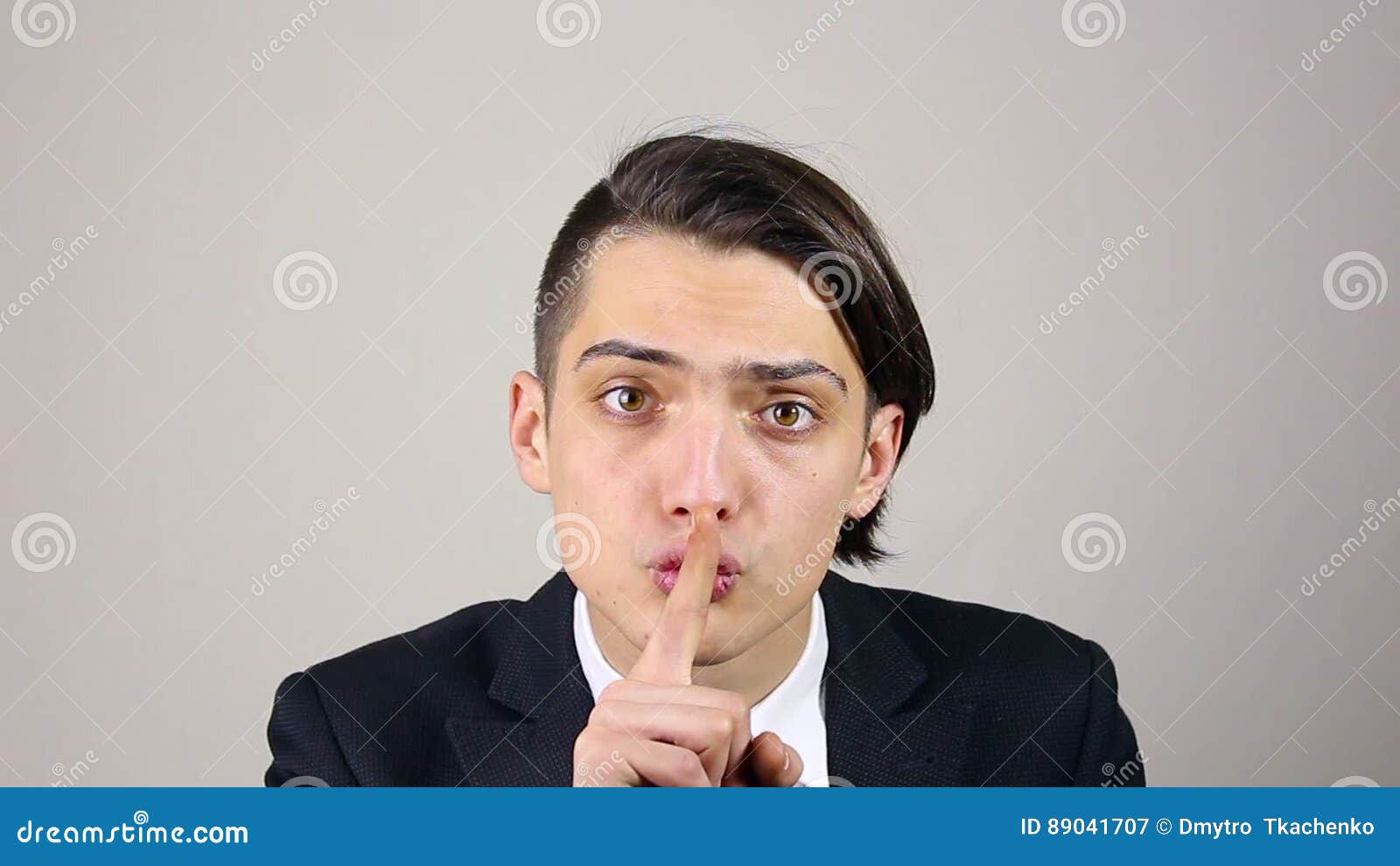 Keep Silence, Gesture by Young Man Stock Video - Video of people ...