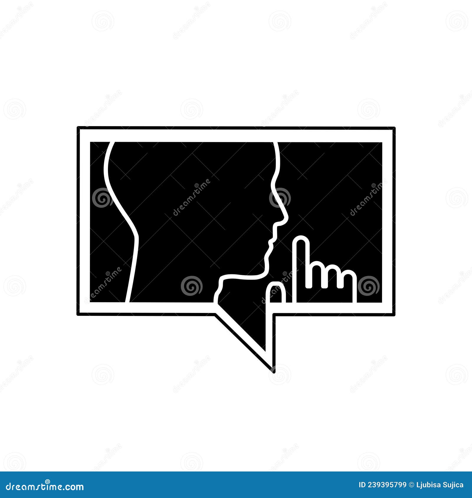 Keep Silence Icon Isolated on White Background Stock Vector ...