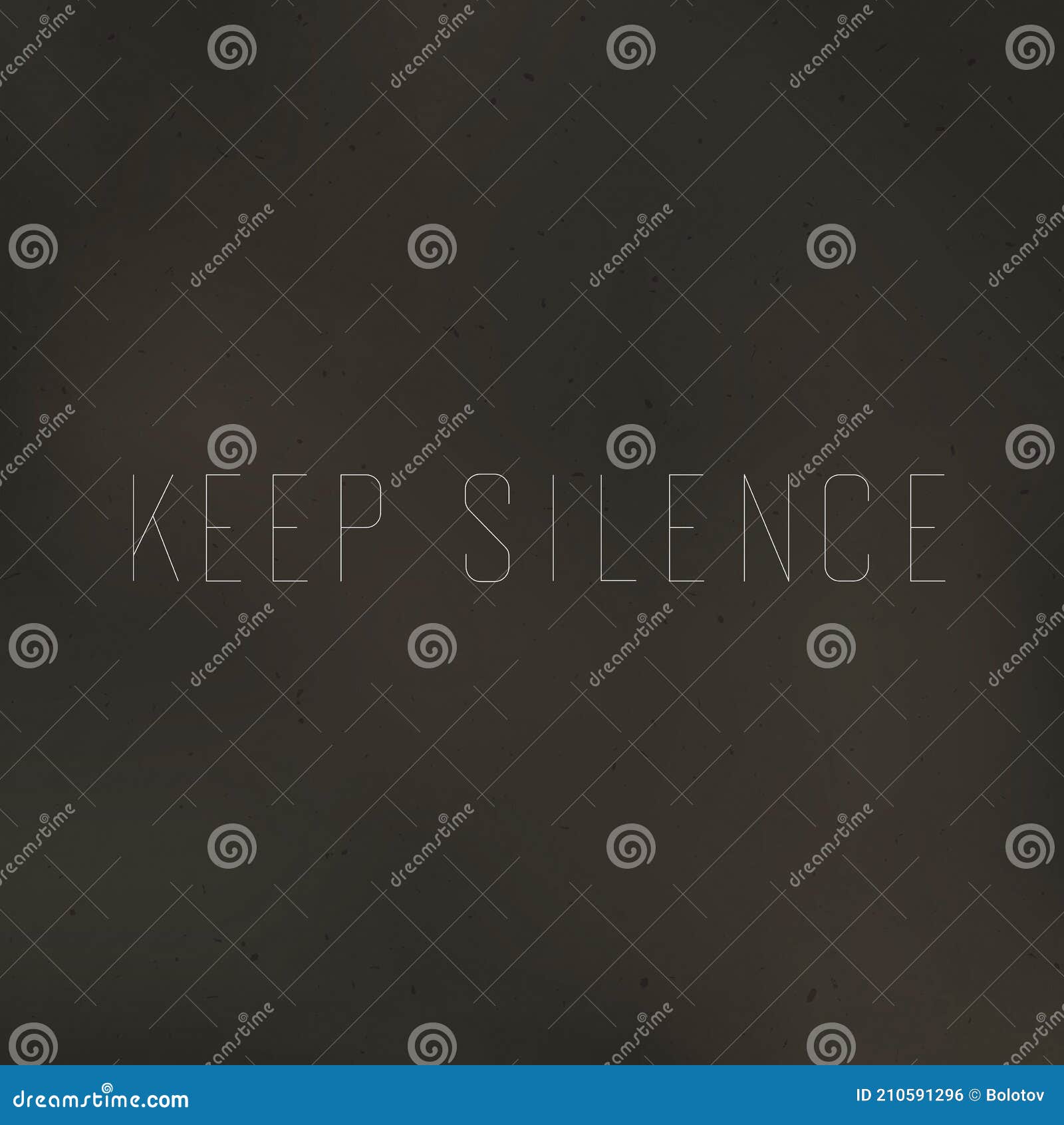 Keep Silence Poster stock vector. Illustration of motivational - 210591296