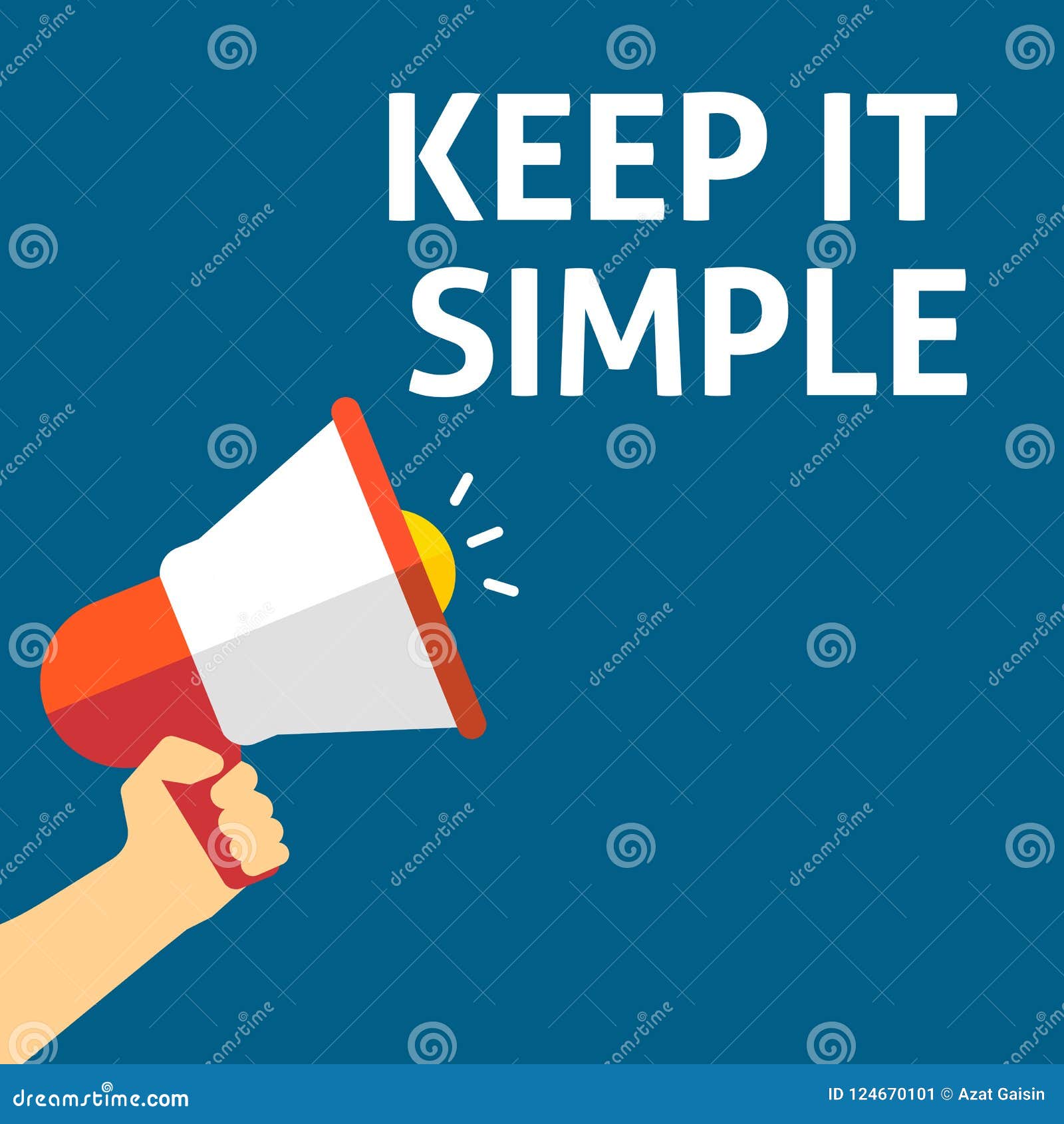 KEEP it SIMPLE Announcement. Hand Holding Megaphone with Speech Bubble ...