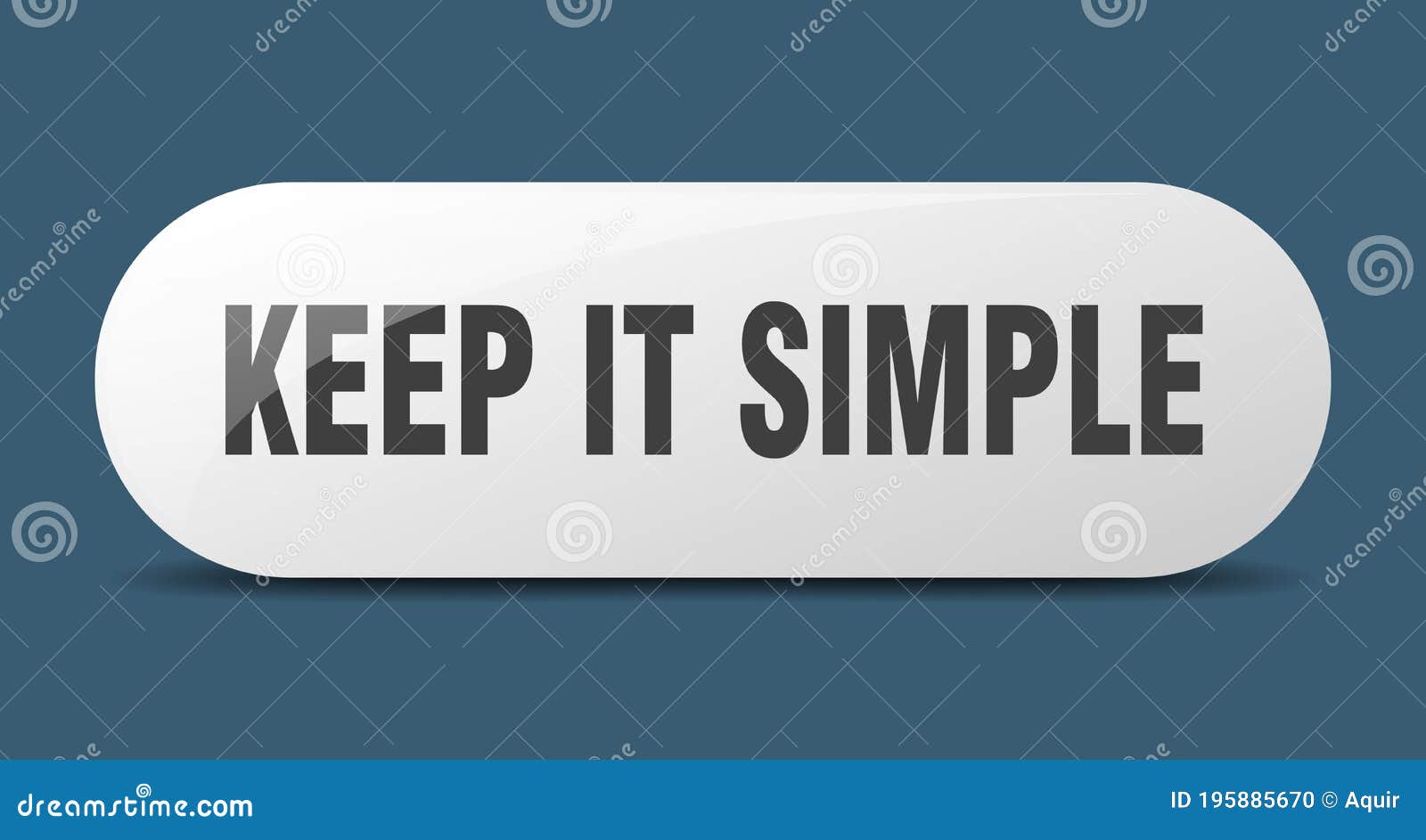 Keep it Simple Button. Sticker. Banner. Rounded Glass Sign Stock Vector ...