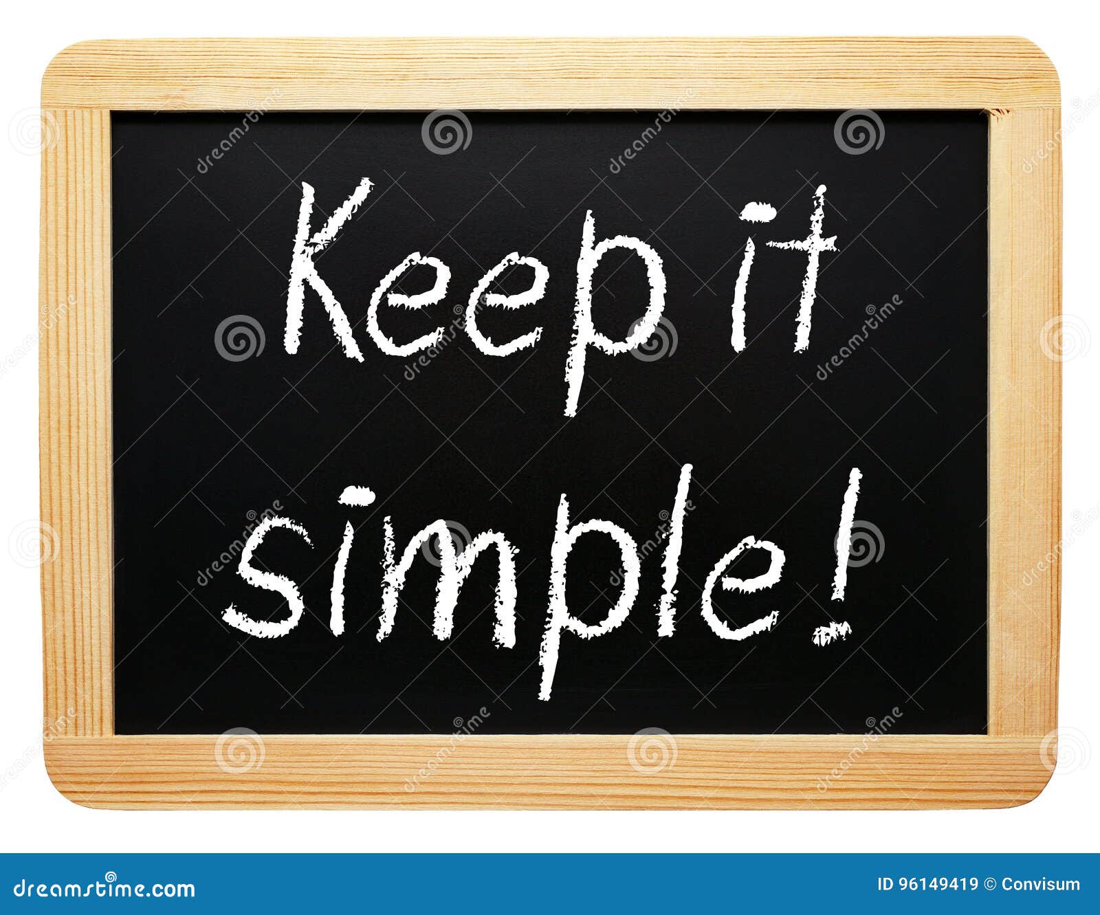 Keep it Simple - Chalkboard with Text on White Background Stock Image ...