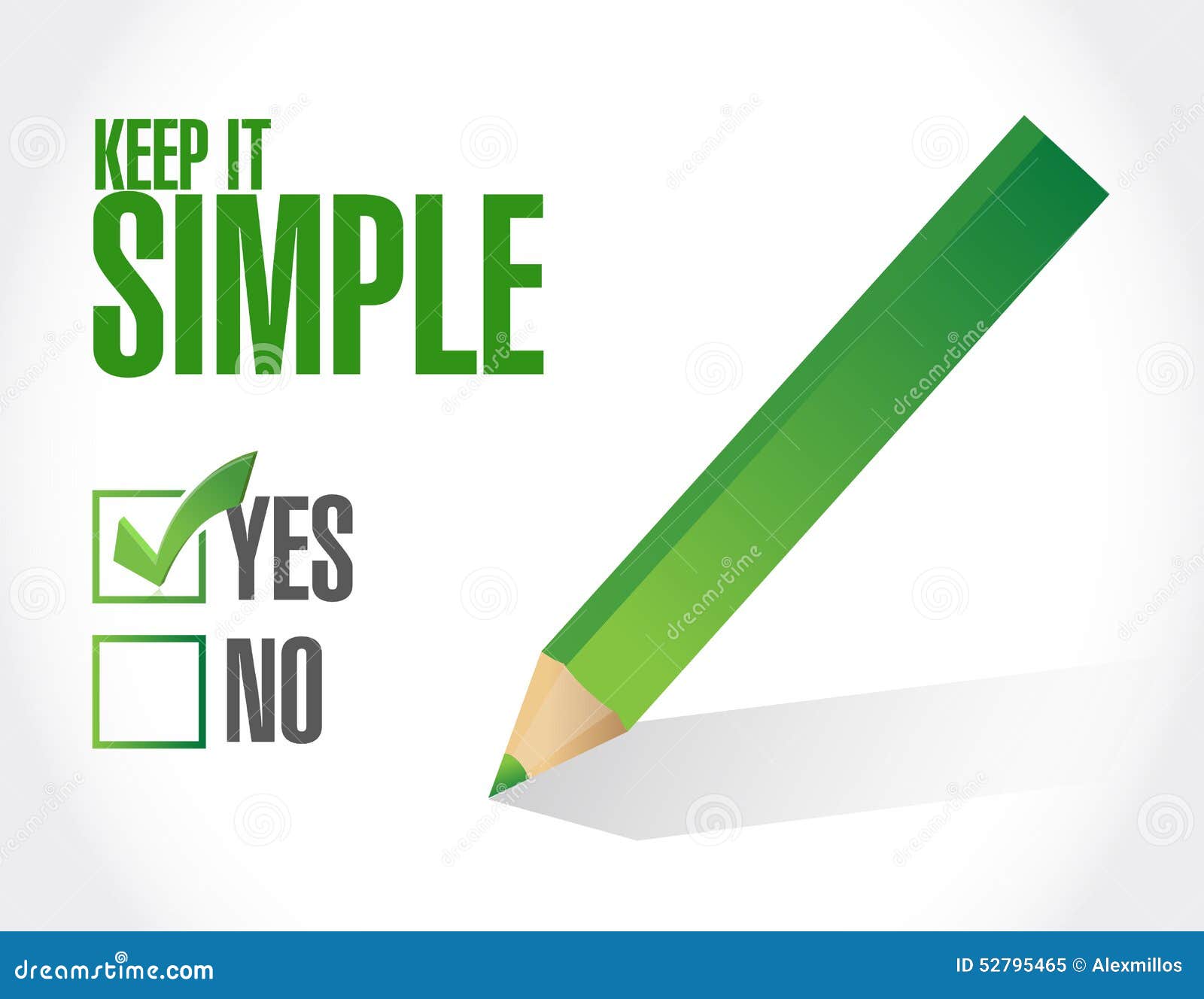 Keep it Simple Check Approval Check Mark Sign Stock Illustration ...