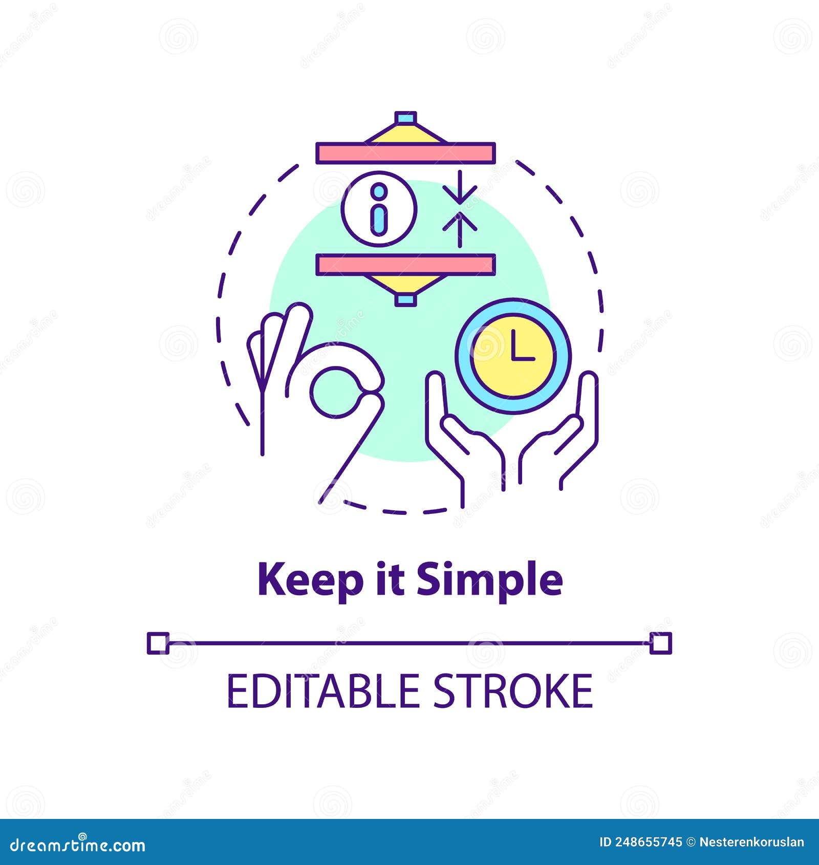Keep it Simple Concept Icon Stock Vector - Illustration of time ...