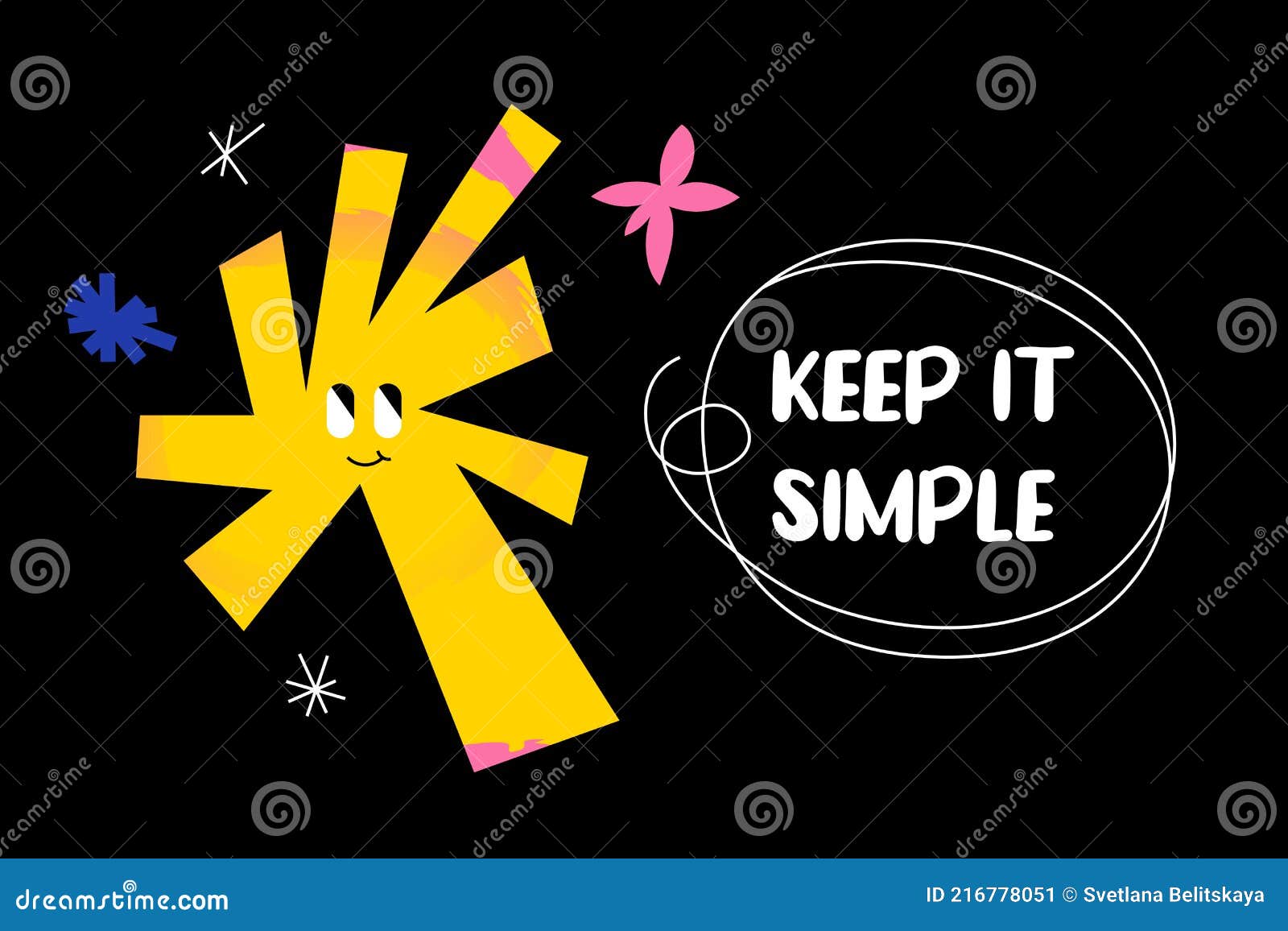 Keep it Simple Funny Quote stock vector. Illustration of line - 216778051