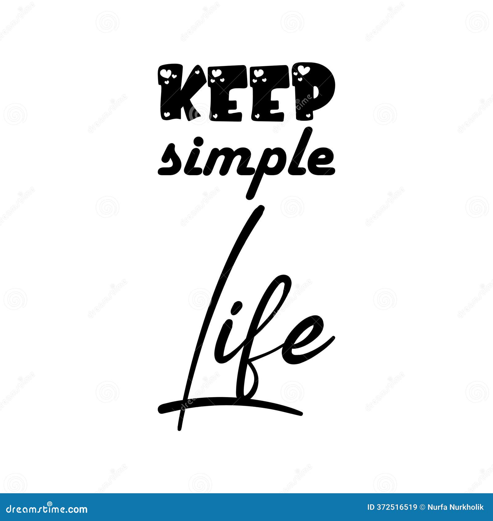 Keep It Simple Aesthetic Lettering Design Cartoon Vector | CartoonDealer.com #289281861
