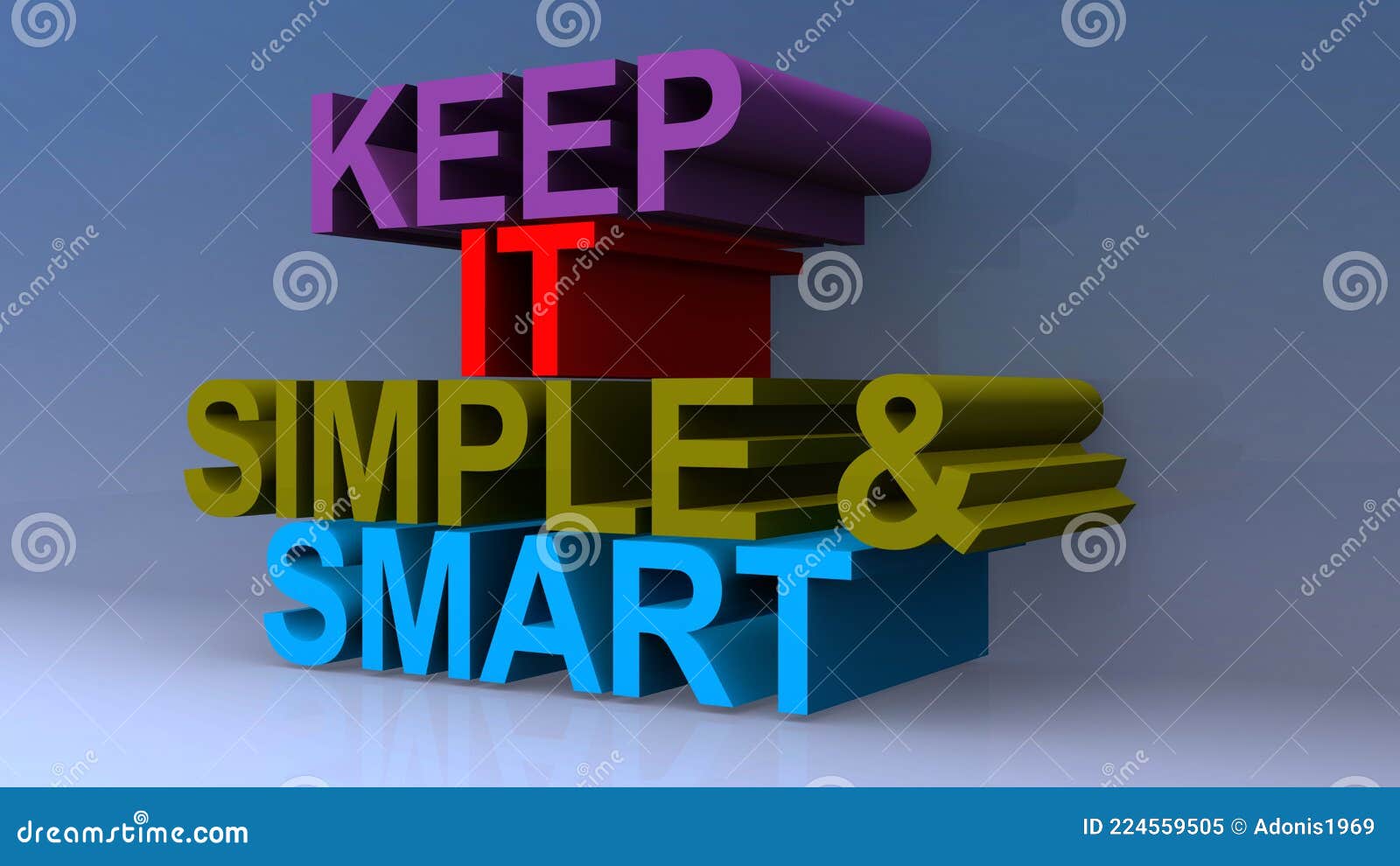 Keep it Simple and Smart on Blue Stock Illustration - Illustration of ...