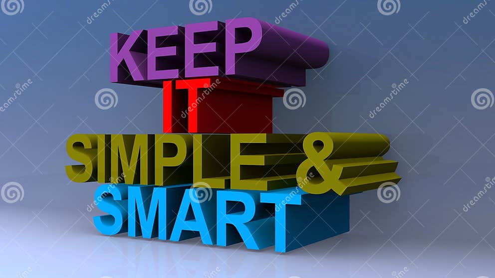 Keep it Simple and Smart on Blue Stock Illustration - Illustration of ...