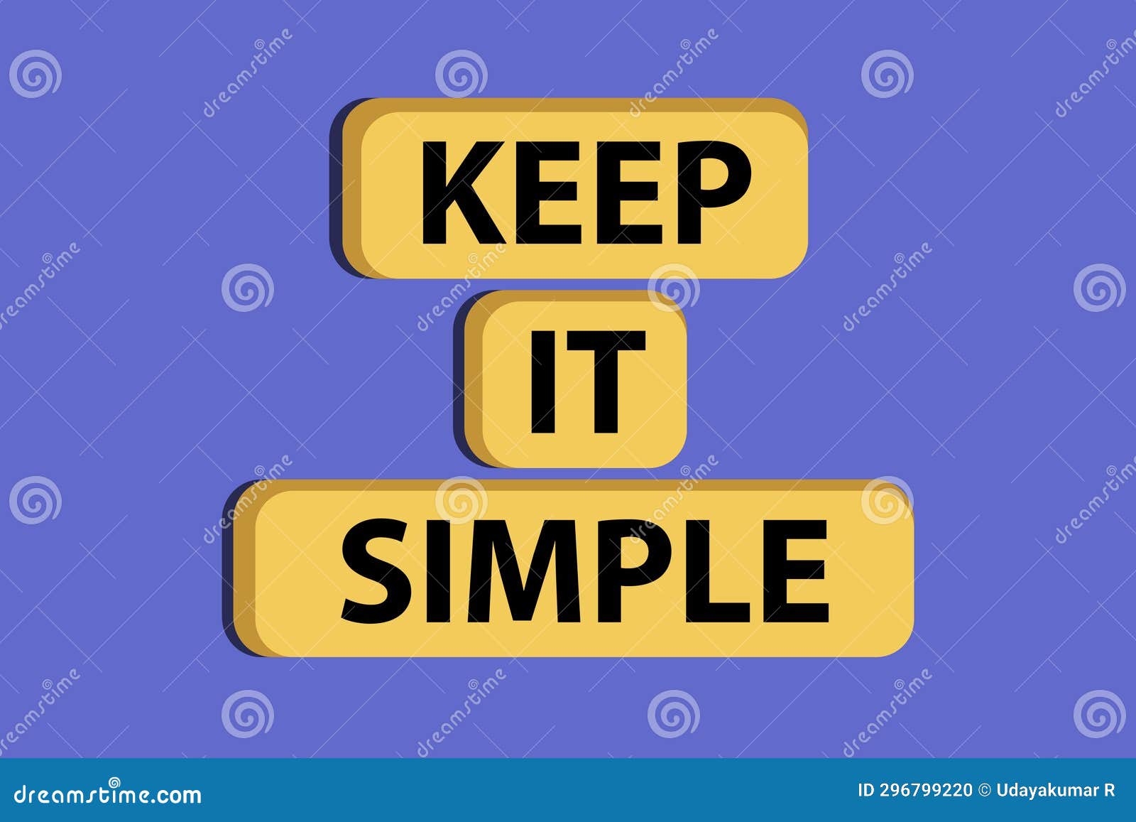 Keep it Simple. Vector Illustration. on Blue Background. Concept Words ...