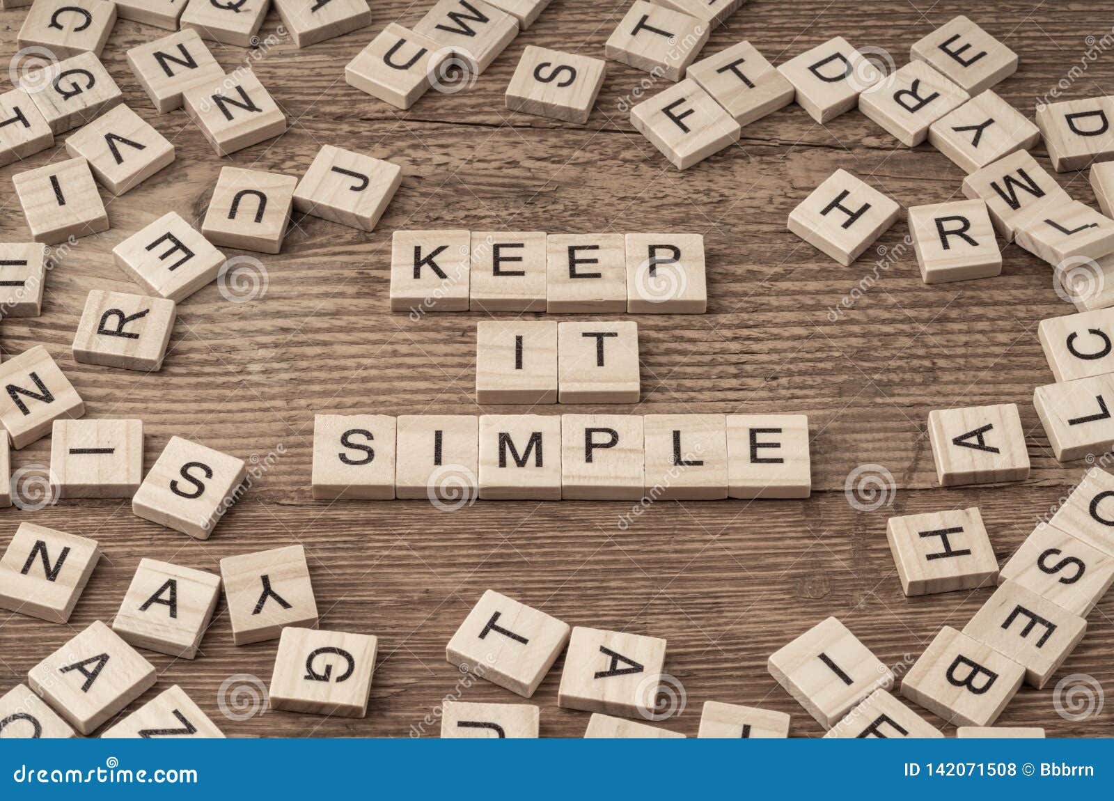 Keep it Simple Written with Wooden Letters Stock Photo - Image of ...