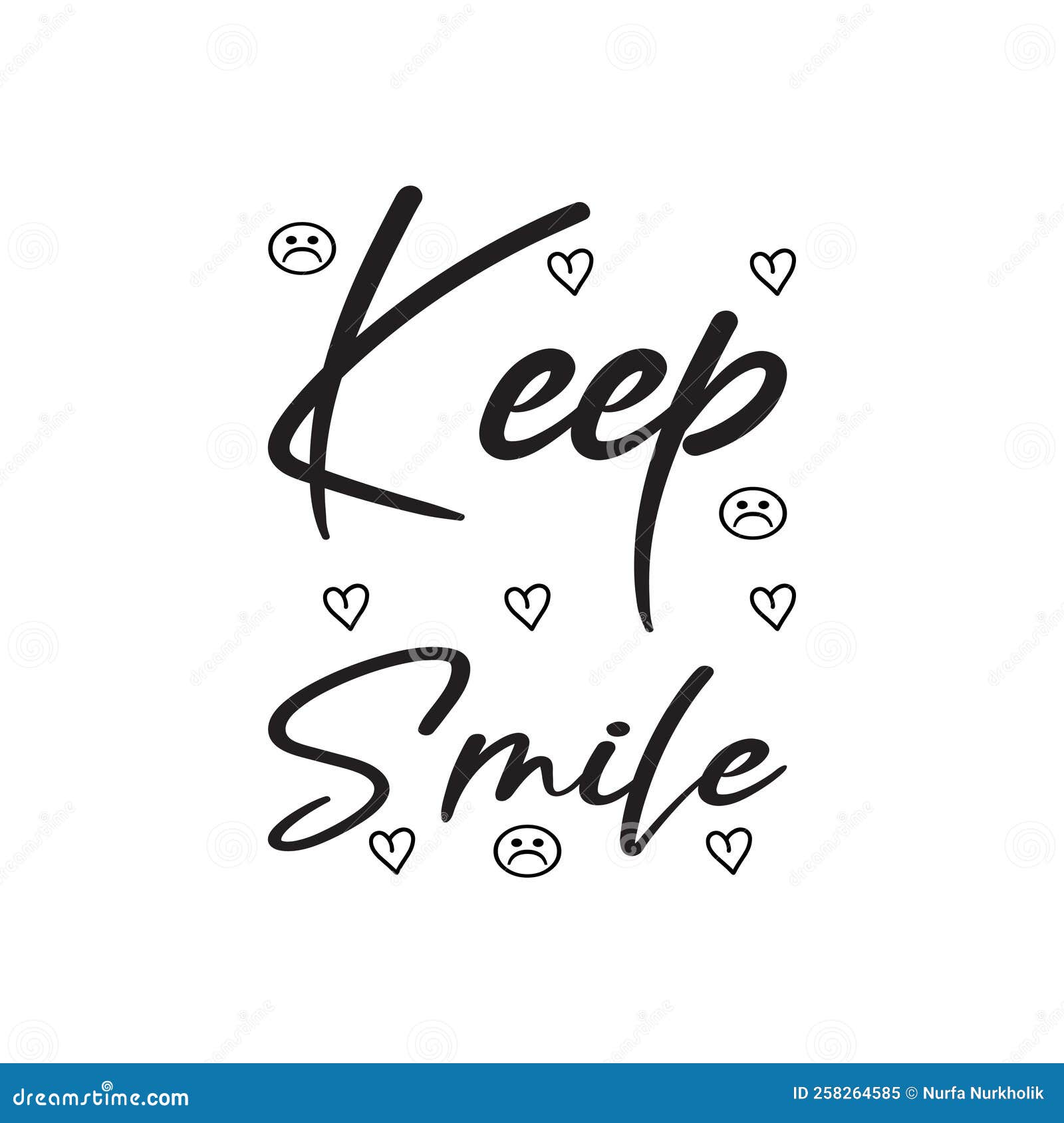 Keep Smile Black Letter Quote Stock Vector - Illustration of background ...