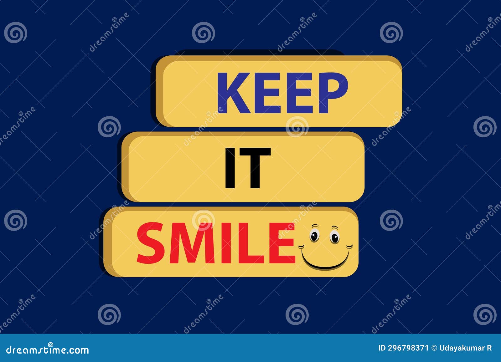 Keep it Smile. with Blue Background. Vector Illustration Stock Vector ...