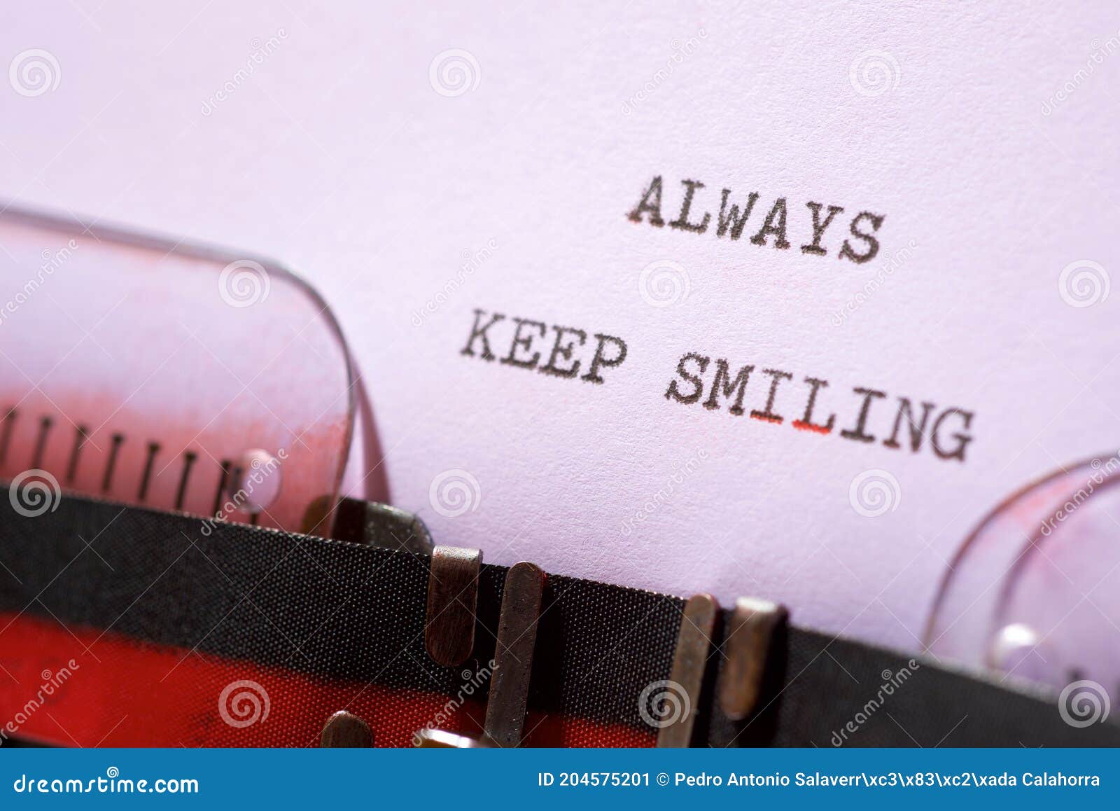 Always keep smiling phrase stock image. Image of typescript - 204575201