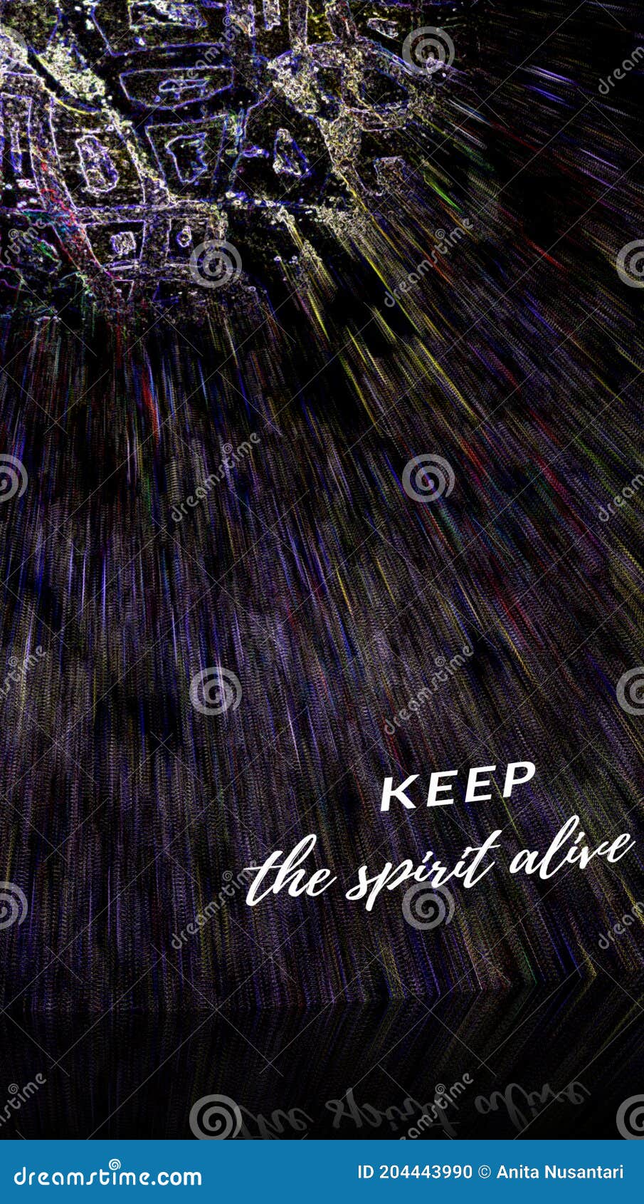 Keep the spirit alive stock illustration. Illustration of purple ...