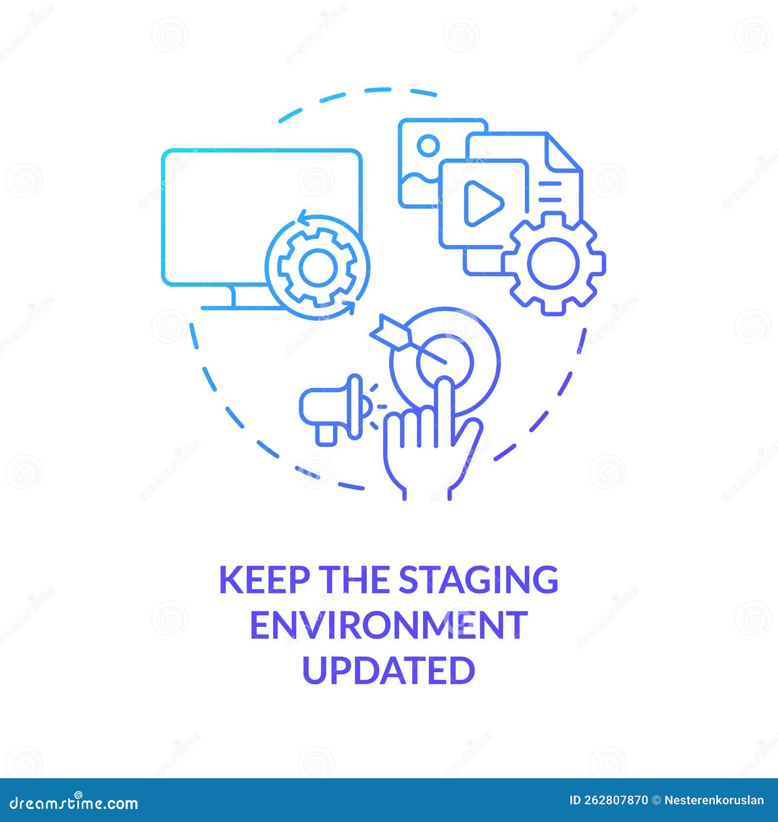 Keep Staging Environment Updated Blue Gradient Concept Icon Stock ...