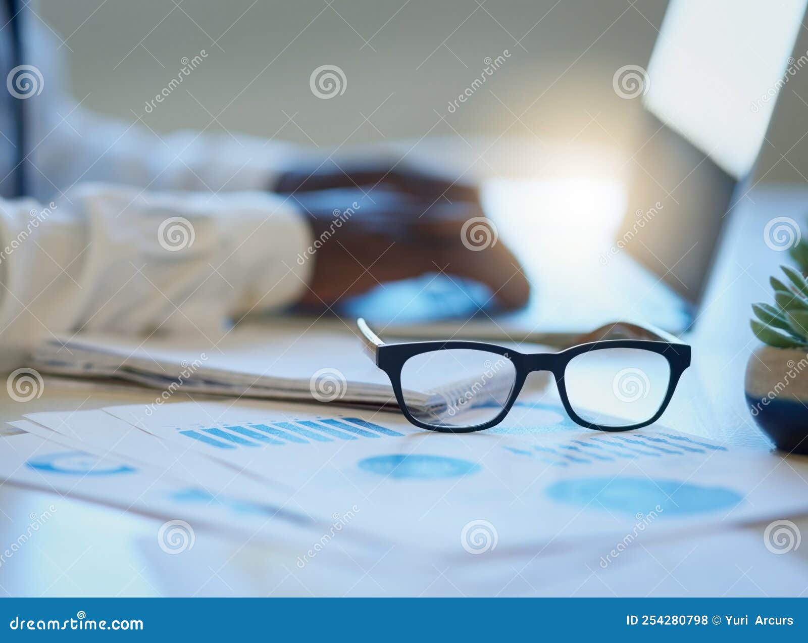 Keep Success Clearly in Sight. a Pair of Spectacles on a Table with an ...