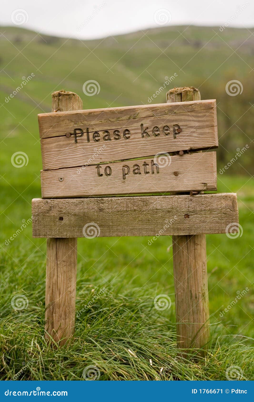 Keep to the path stock image. Image of post, rural, wooden - 1766671