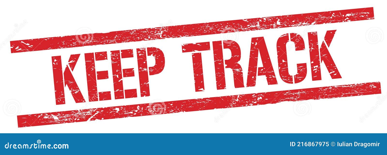 KEEP TRACK Text on Red Grungy Rectangle Stamp Stock Illustration ...