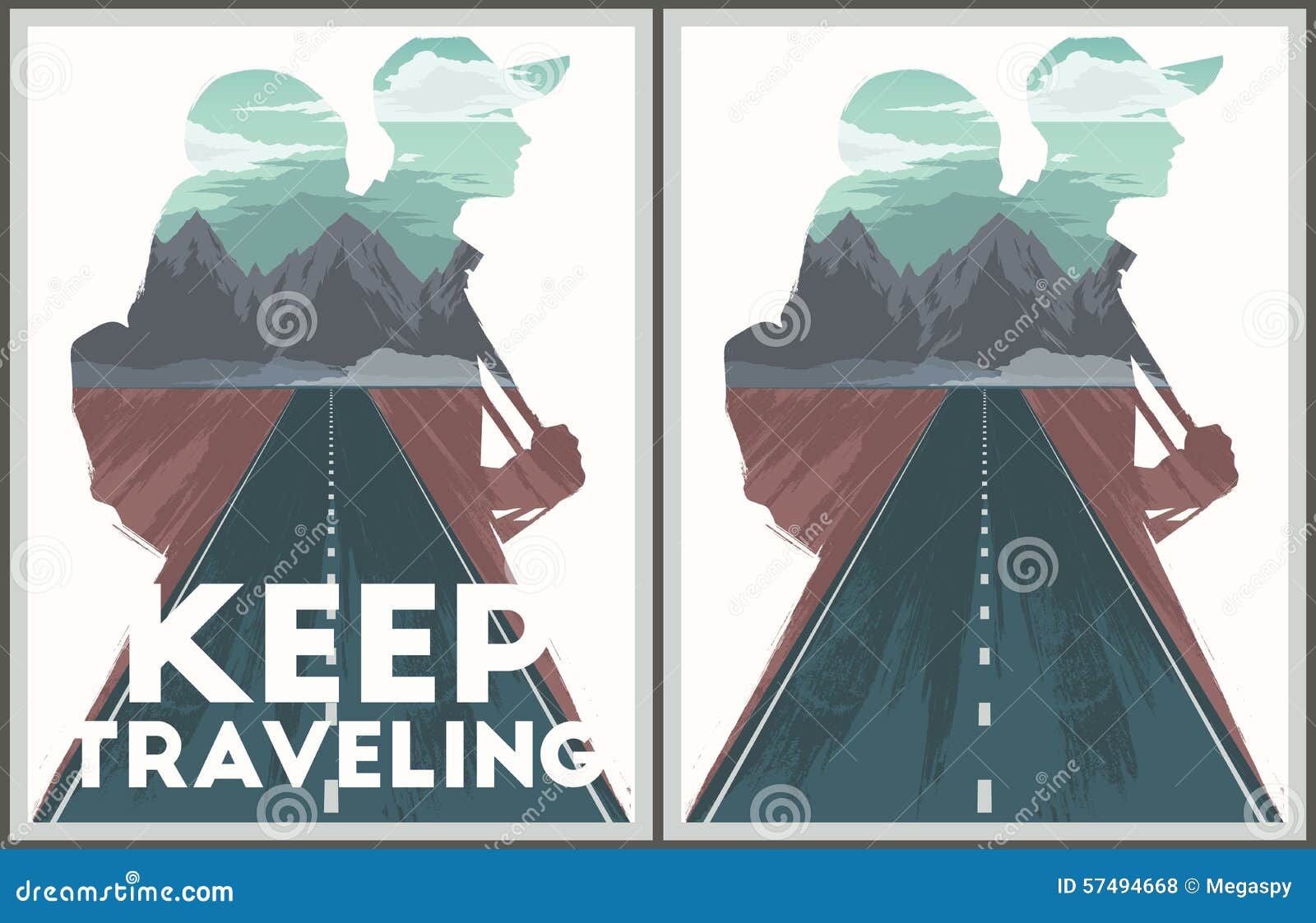 Keep Traveling Poster Collection Stock Vector - Illustration of ...