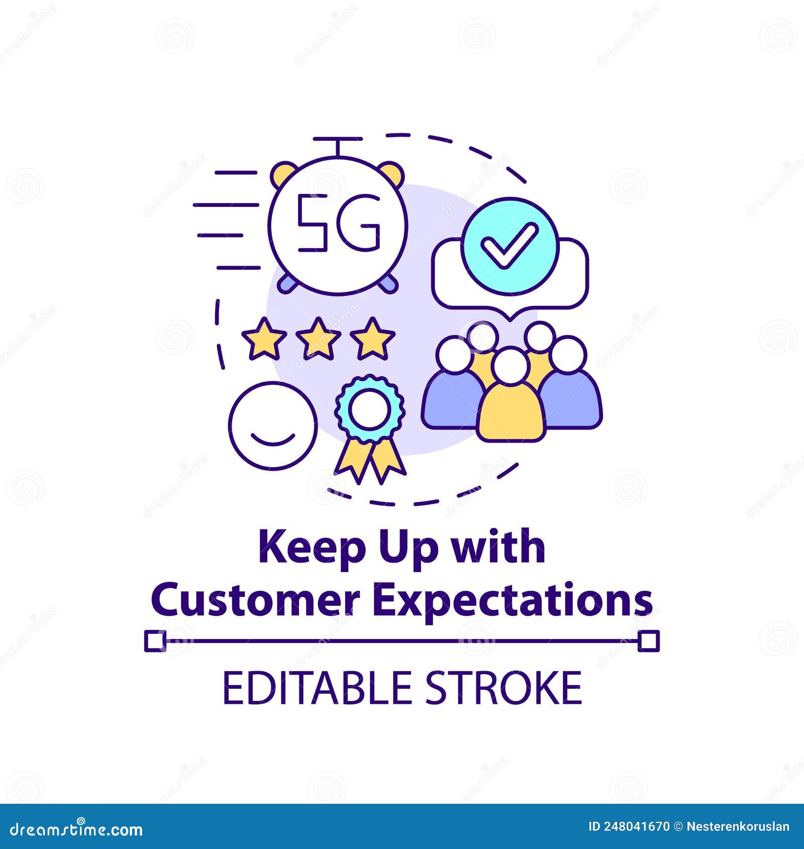 Keep Up with Customer Expectations Concept Icon Stock Vector ...