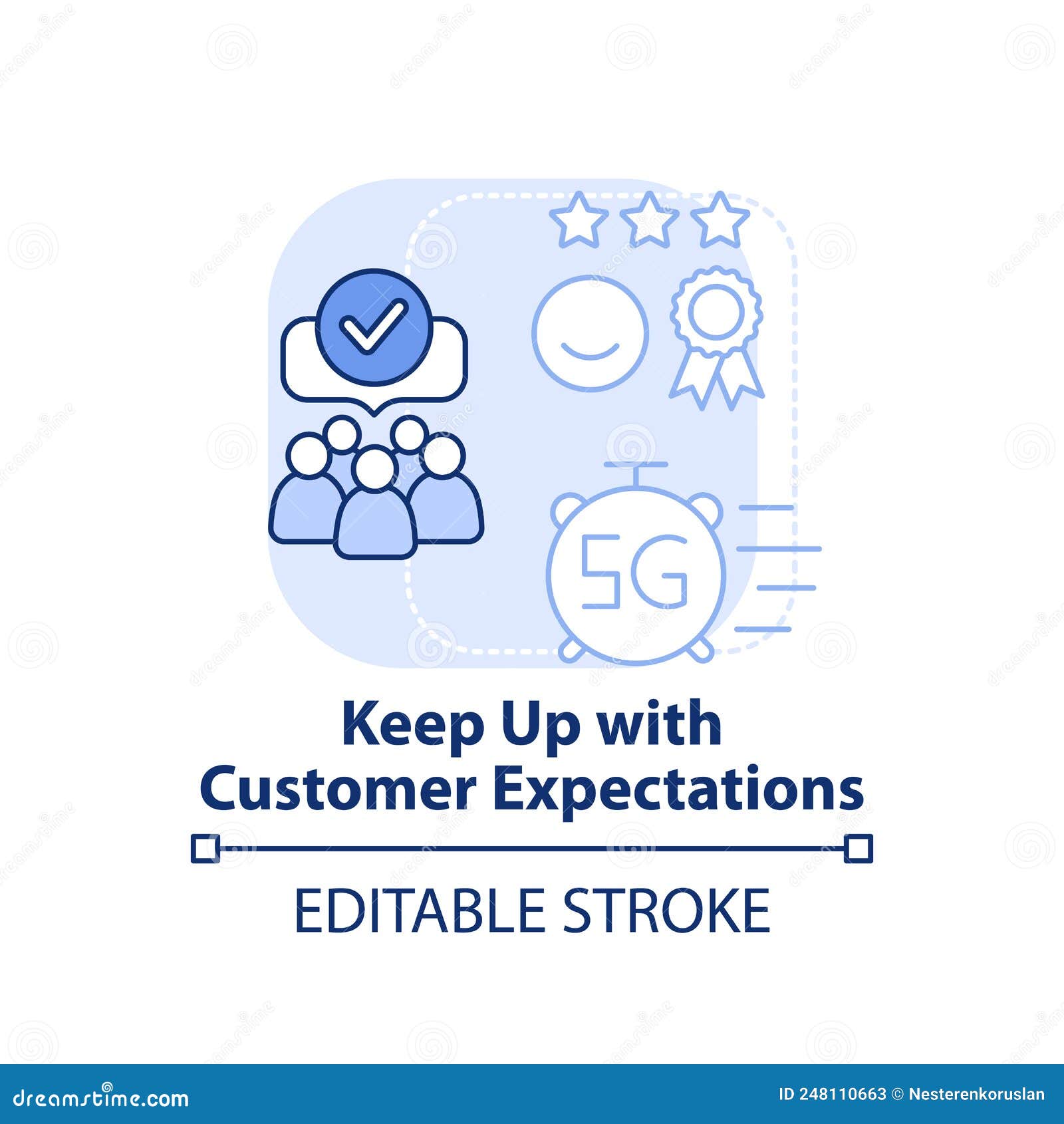 Keep Up with Customer Expectations Light Blue Concept Icon Stock Vector ...