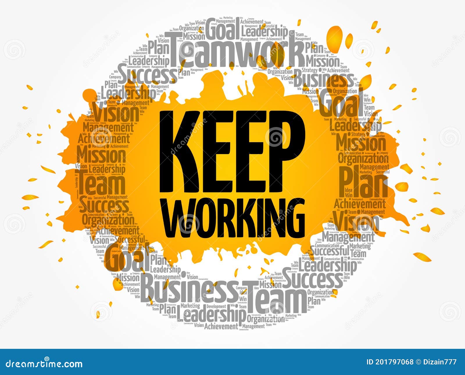 Keep Working Word Cloud Collage Stock Illustration - Illustration of ...
