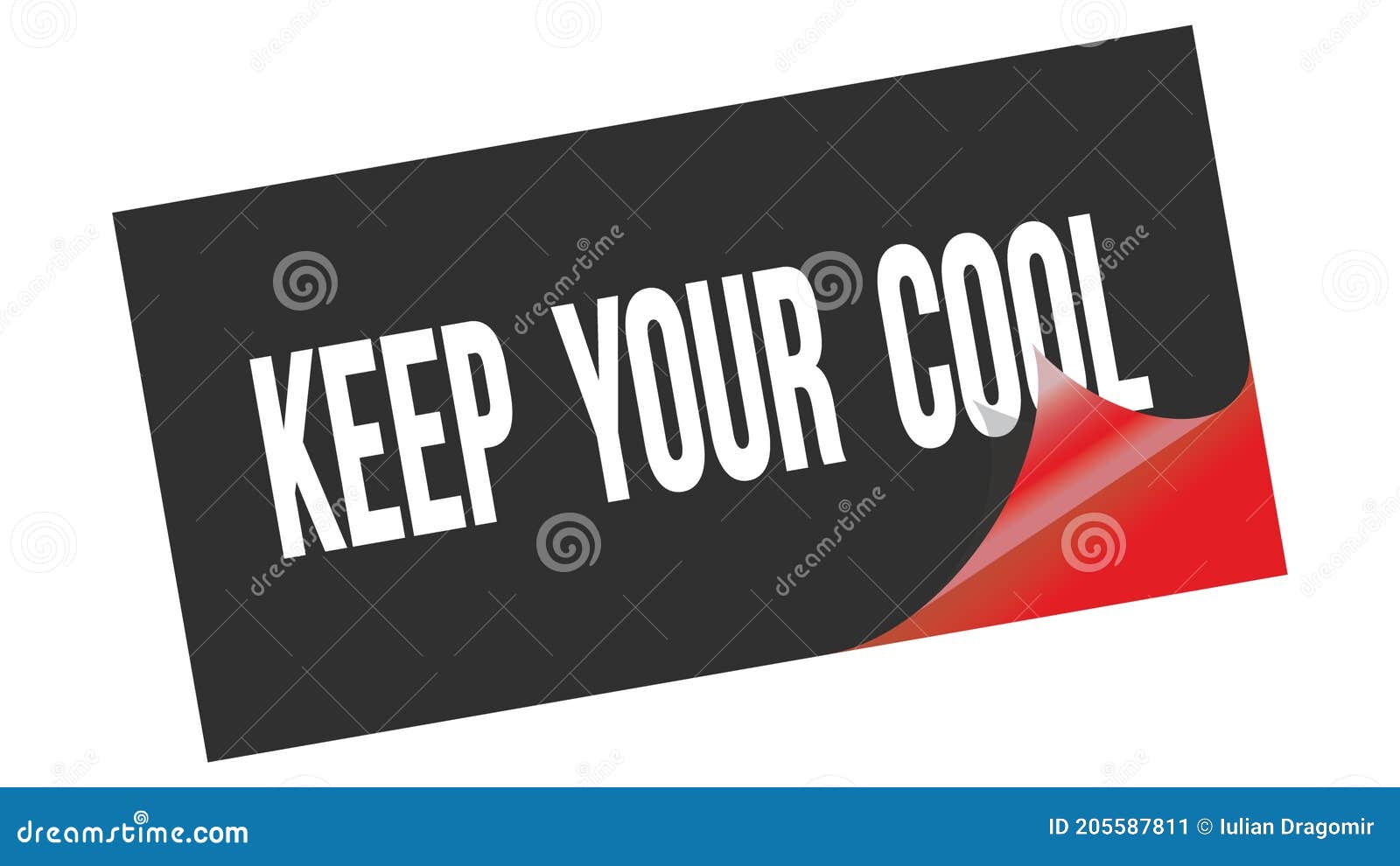 KEEP YOUR COOL Text on Black Red Sticker Stamp Stock Illustration ...