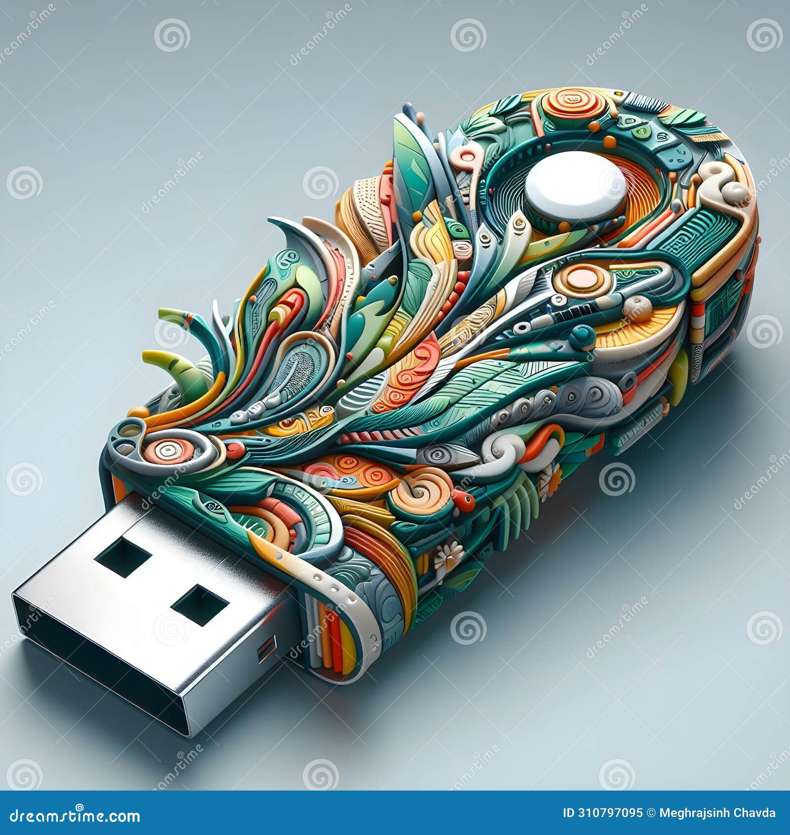 Ornate Storage Device stock illustration. Illustration of drawing ...