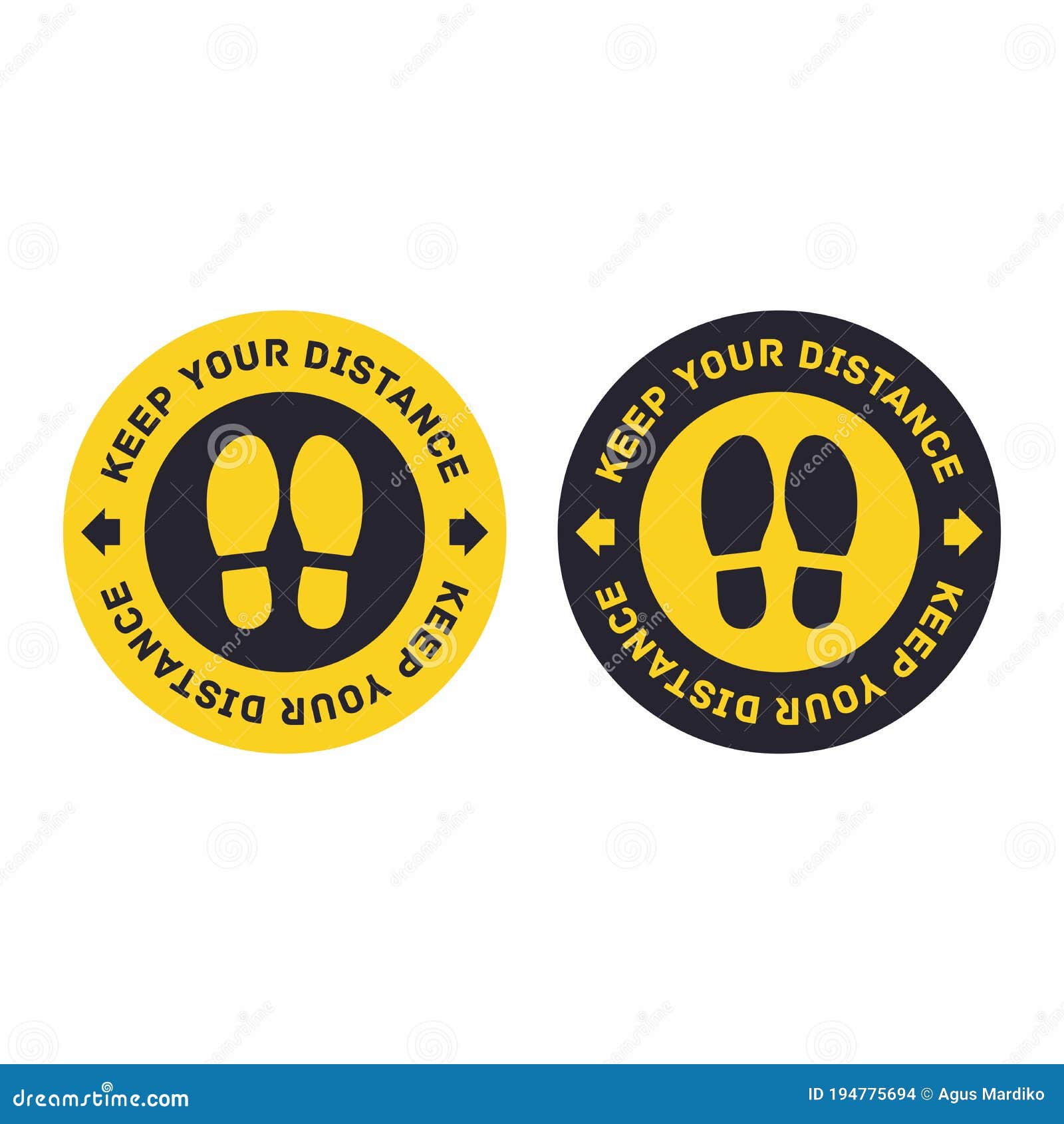 Keep Your Distance Circle Sticker Vector Eps Stock Vector ...