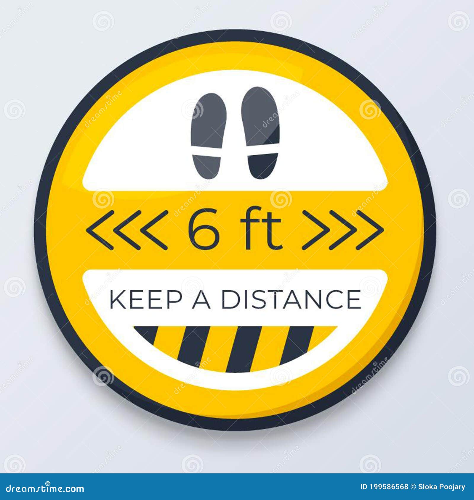 Keep Your Distance,6 Feet,yellow and White Chart Design,clear and ...