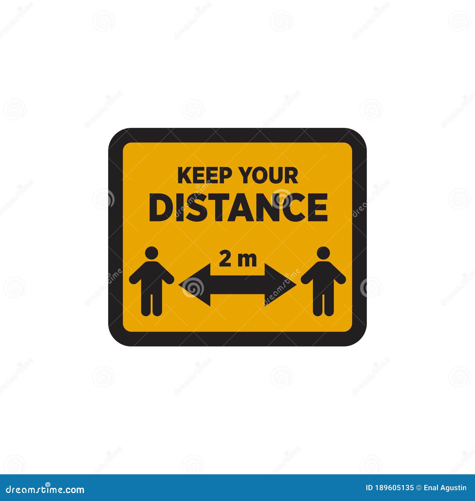Keep Your Distance Sticker Logo Design Template Stock Vector ...