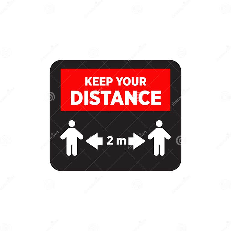 Keep Your Distance Sticker Logo Design Template Stock Vector ...