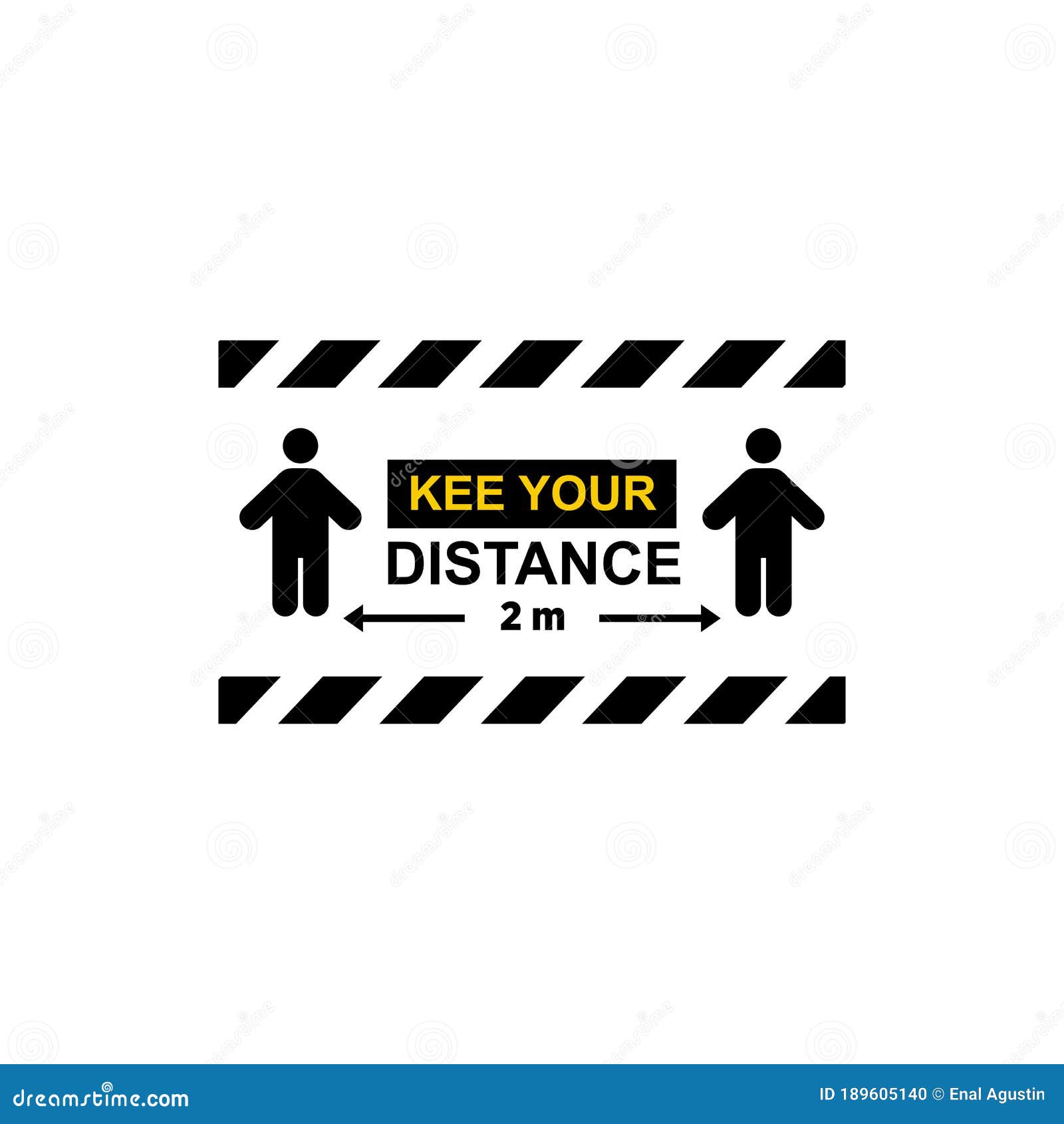 Keep Your Distance Sticker Logo Design Template Stock Vector ...