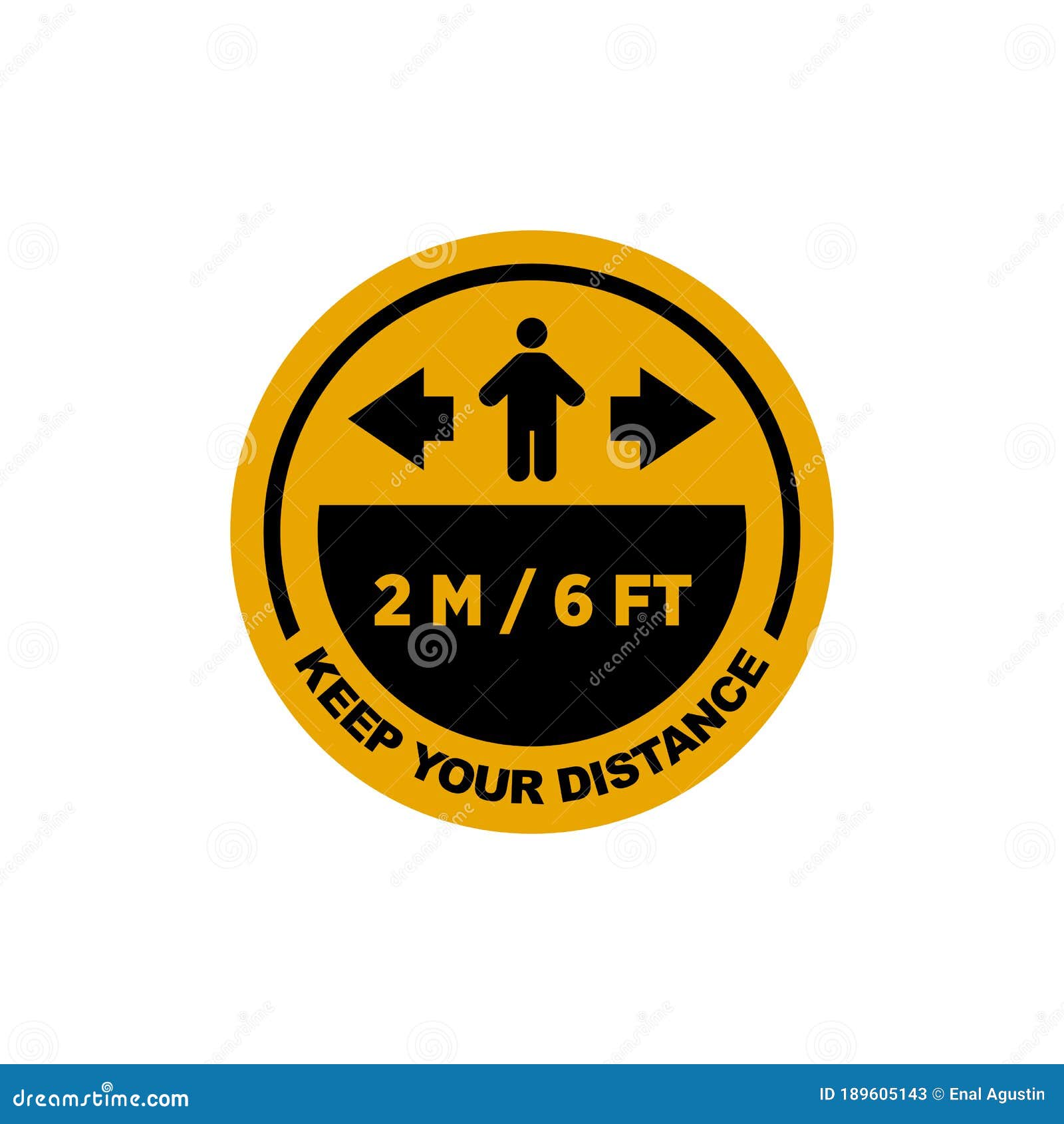 Keep Your Distance Sticker Logo Design Template Stock Vector ...