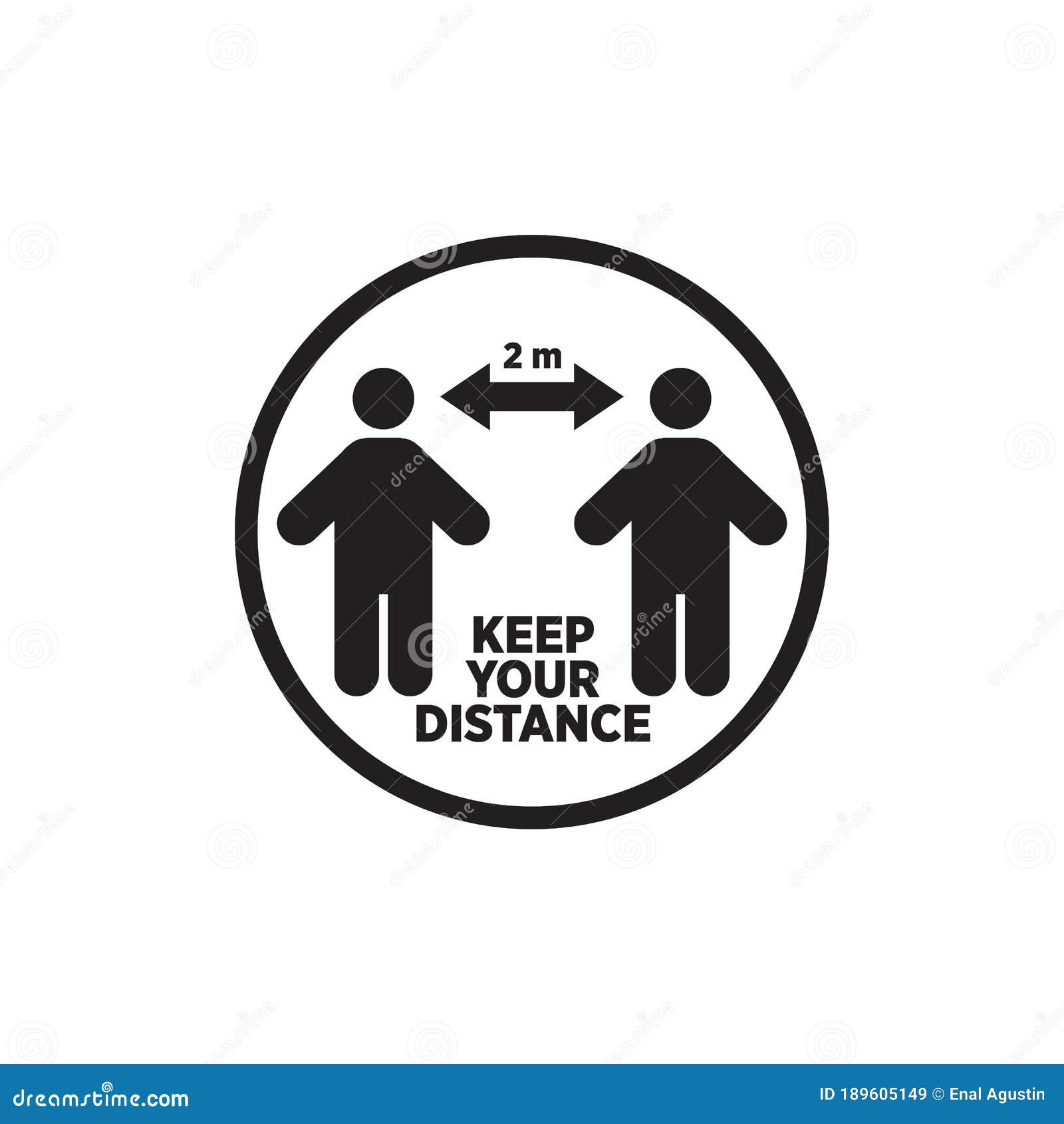 Keep Your Distance Sticker Logo Design Template Stock Vector ...