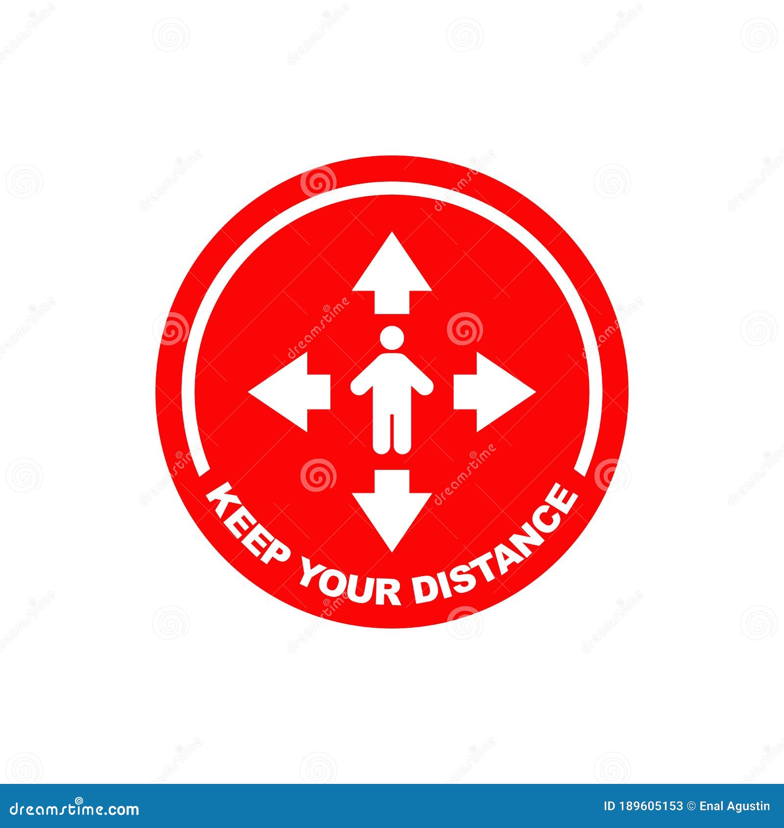 Keep Your Distance Sticker Logo Design Template Stock Vector ...