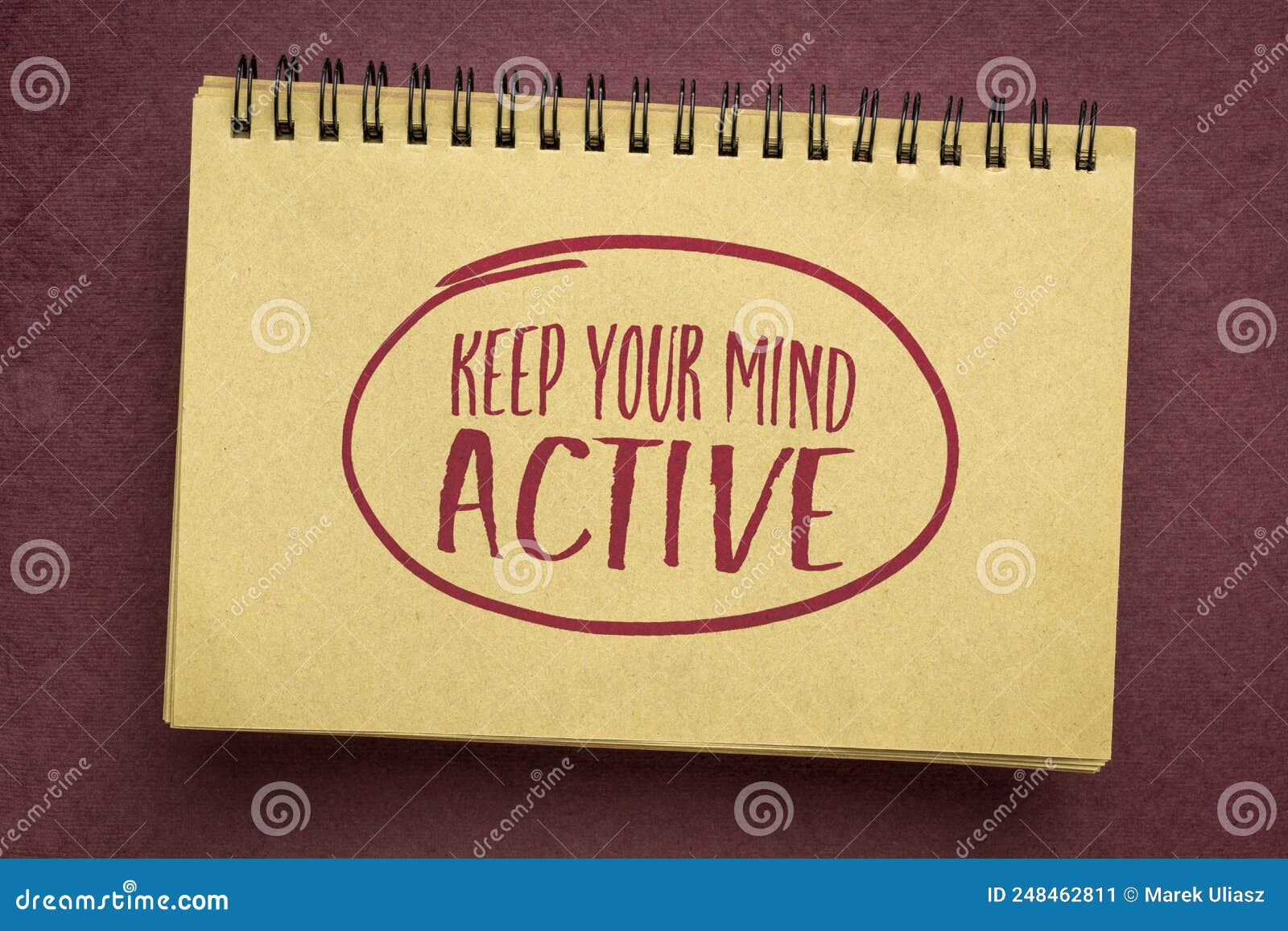 Keep your mind active stock image. Image of notebook - 248462811