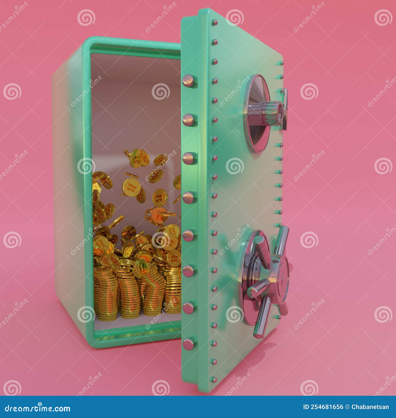 Keep Your Money Safely in Safe. Stock Illustration - Illustration of ...